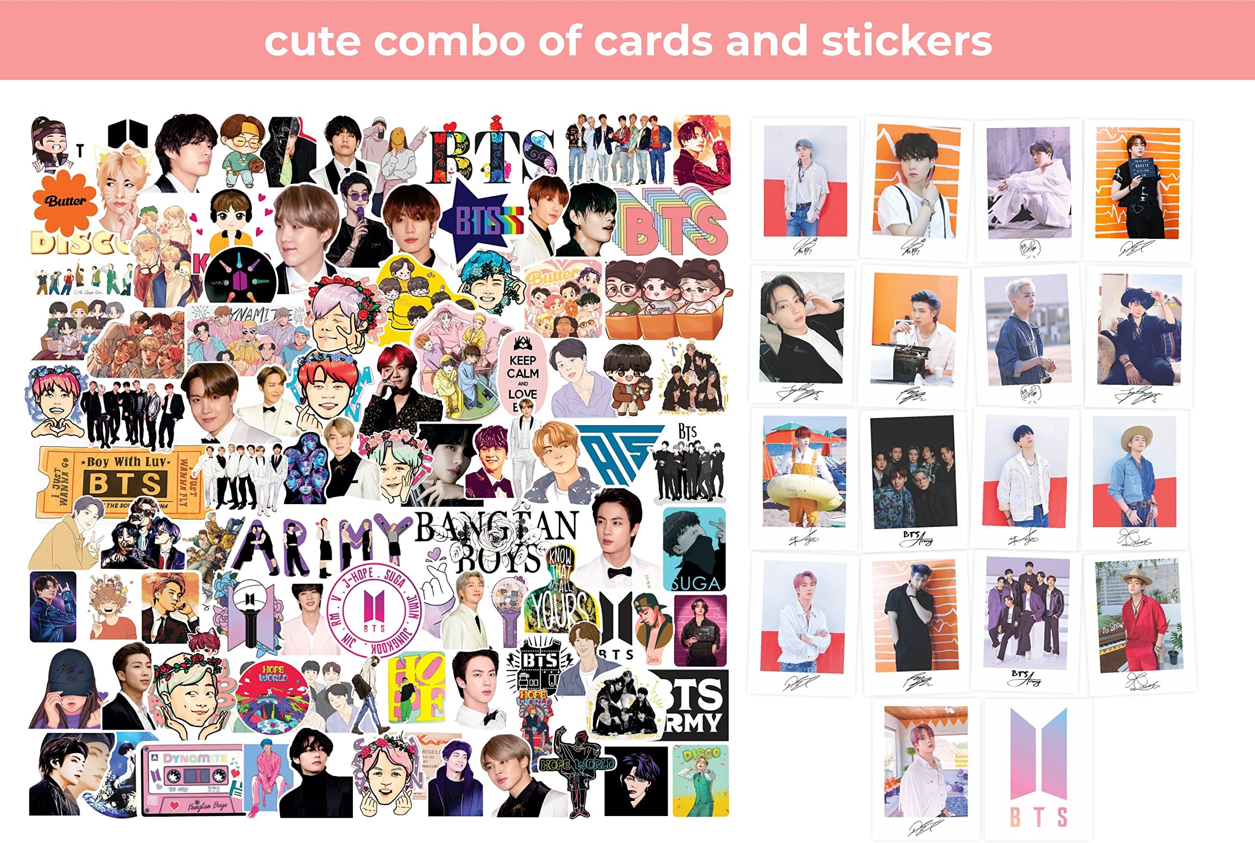 BTS Sticker's (All Members) Cute Small Photo Stickers Set of 4 Sheets ...