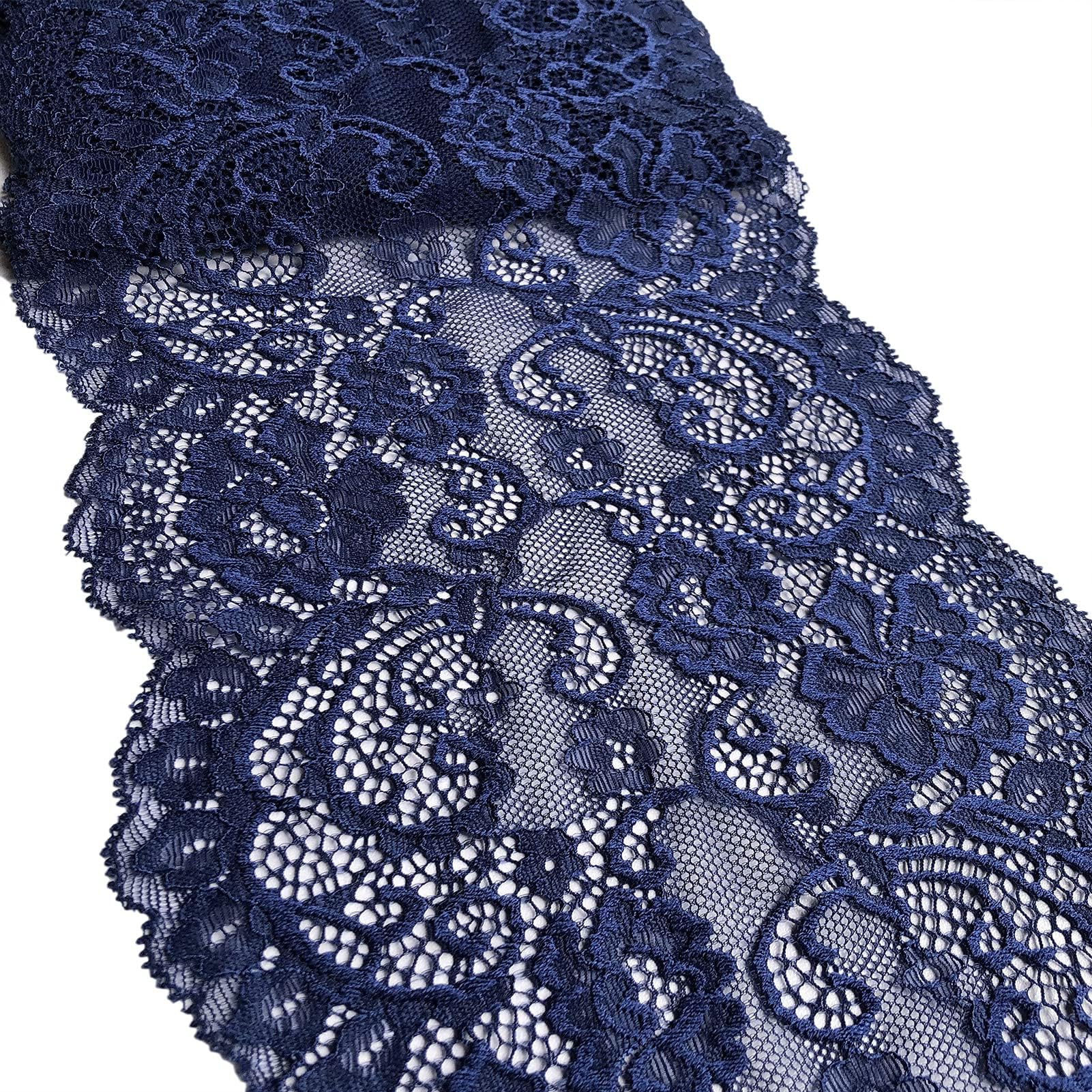 Amazon.com: LUMKET 7 Inches Wide Stretch Lace Fabric for Bridal Wedding ...