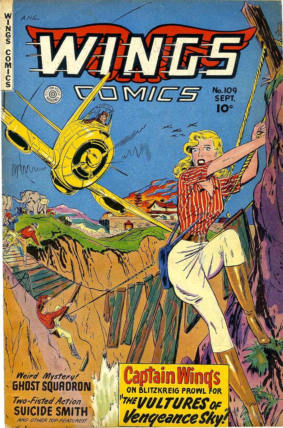 Amazon.com: POSTER comics cover Fiction House Wings 109 1949 now ...