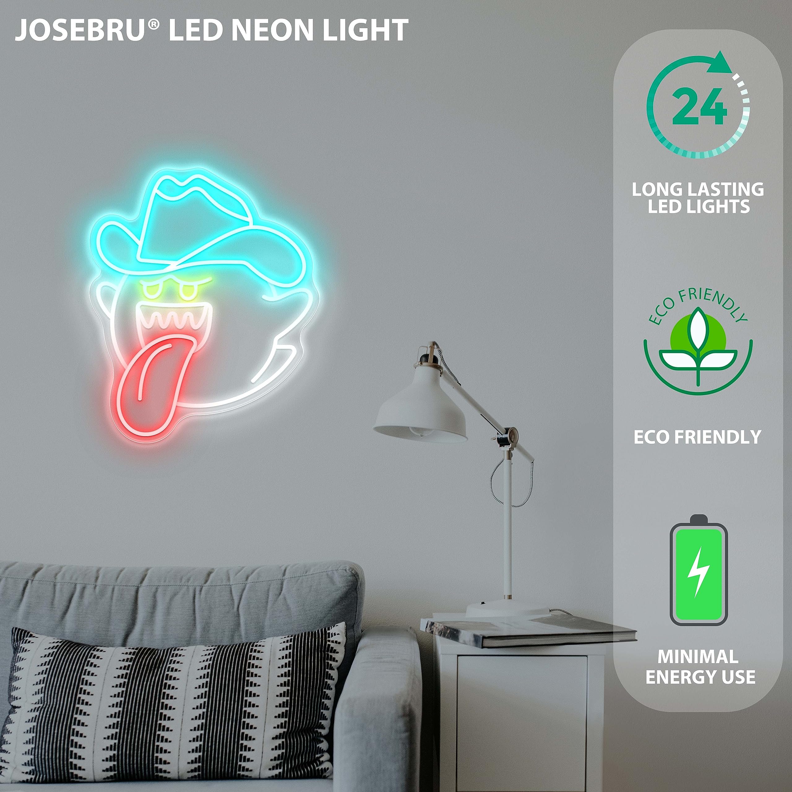 Snapklik.com : Cowboy King Boo Neon Sign Mario Lamp Acrylic Sign For ...