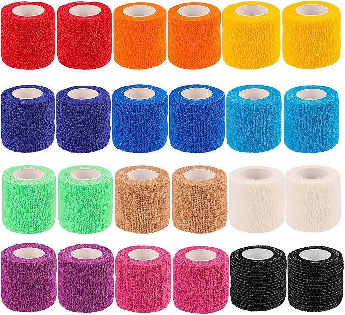 Amazon.com: 24 Pack Self Adherent Cohesive Wrap Bandages 2 Inches X 5 ...