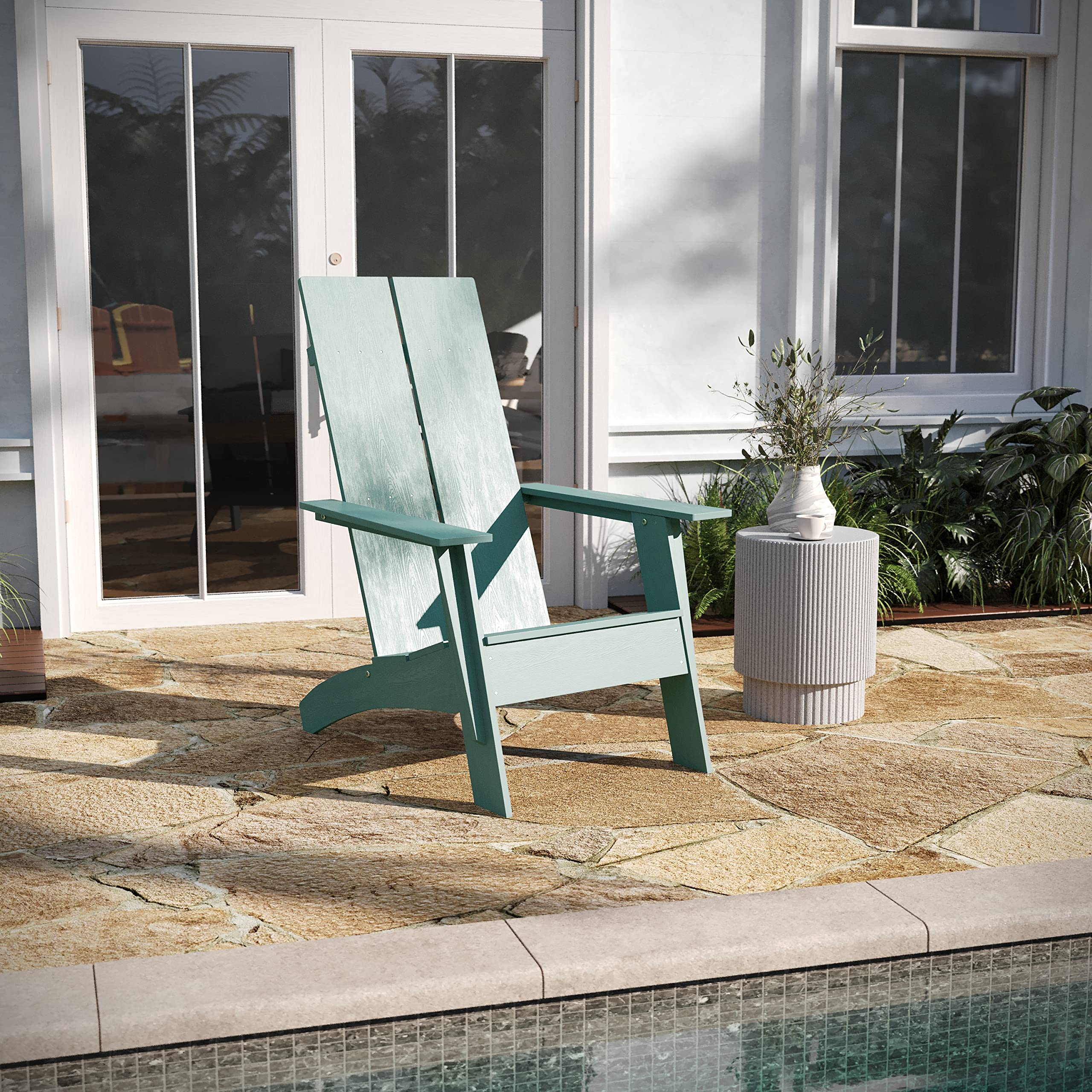Amazon.com: Taylor & Logan Brady Dual Slat Poly Resin Adirondack Chair in Sea Foam : Everything Else
