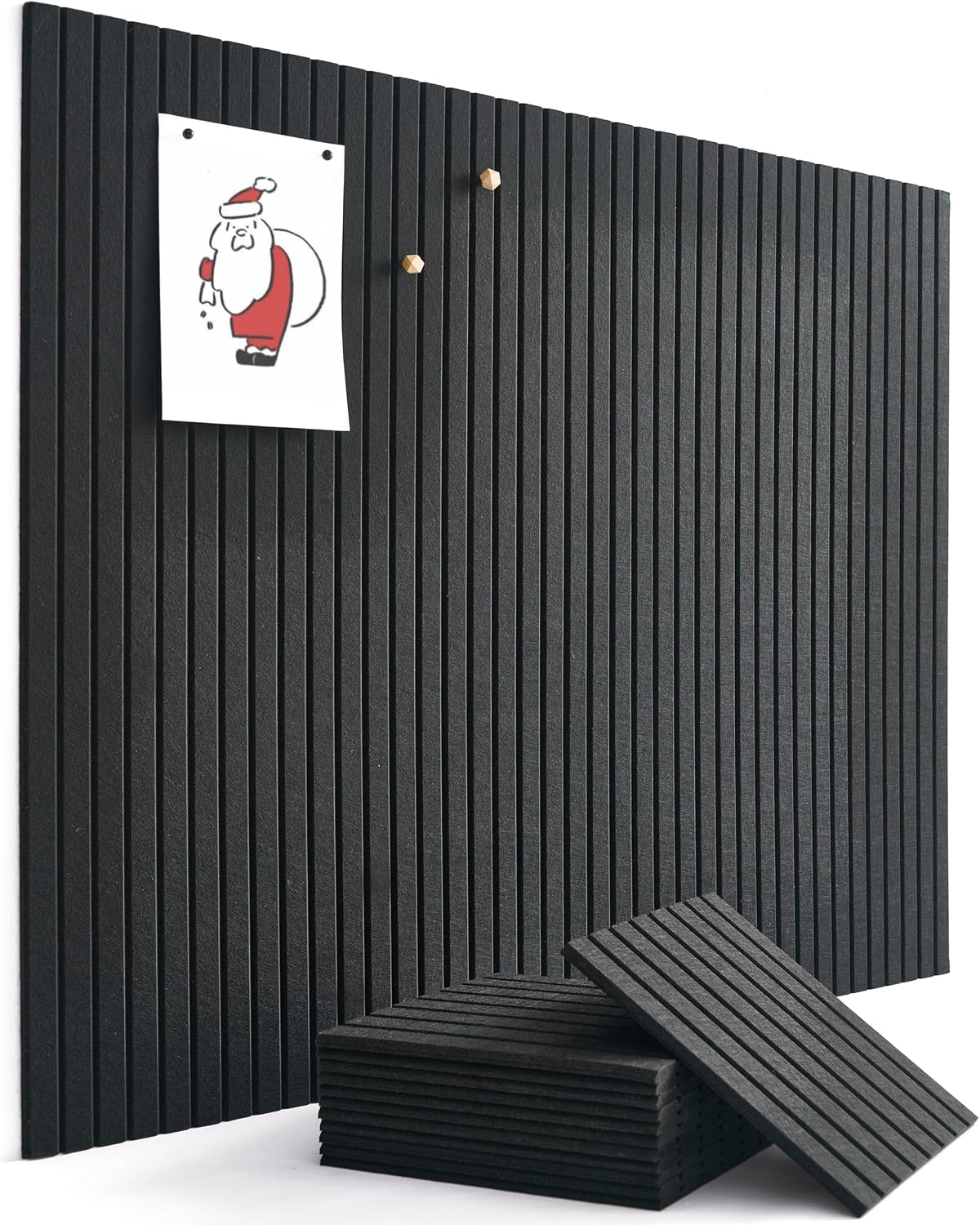 VIVELDA Large Cork Board - Black Felt Board Alternative, Slat Wall ...
