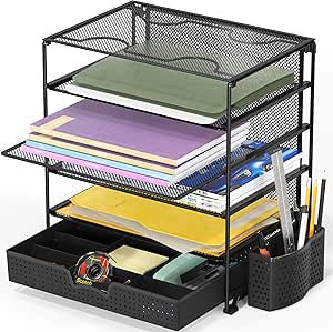 Amazon.com: Simple Houseware 5-Tier Document File Tray with Supplies ...