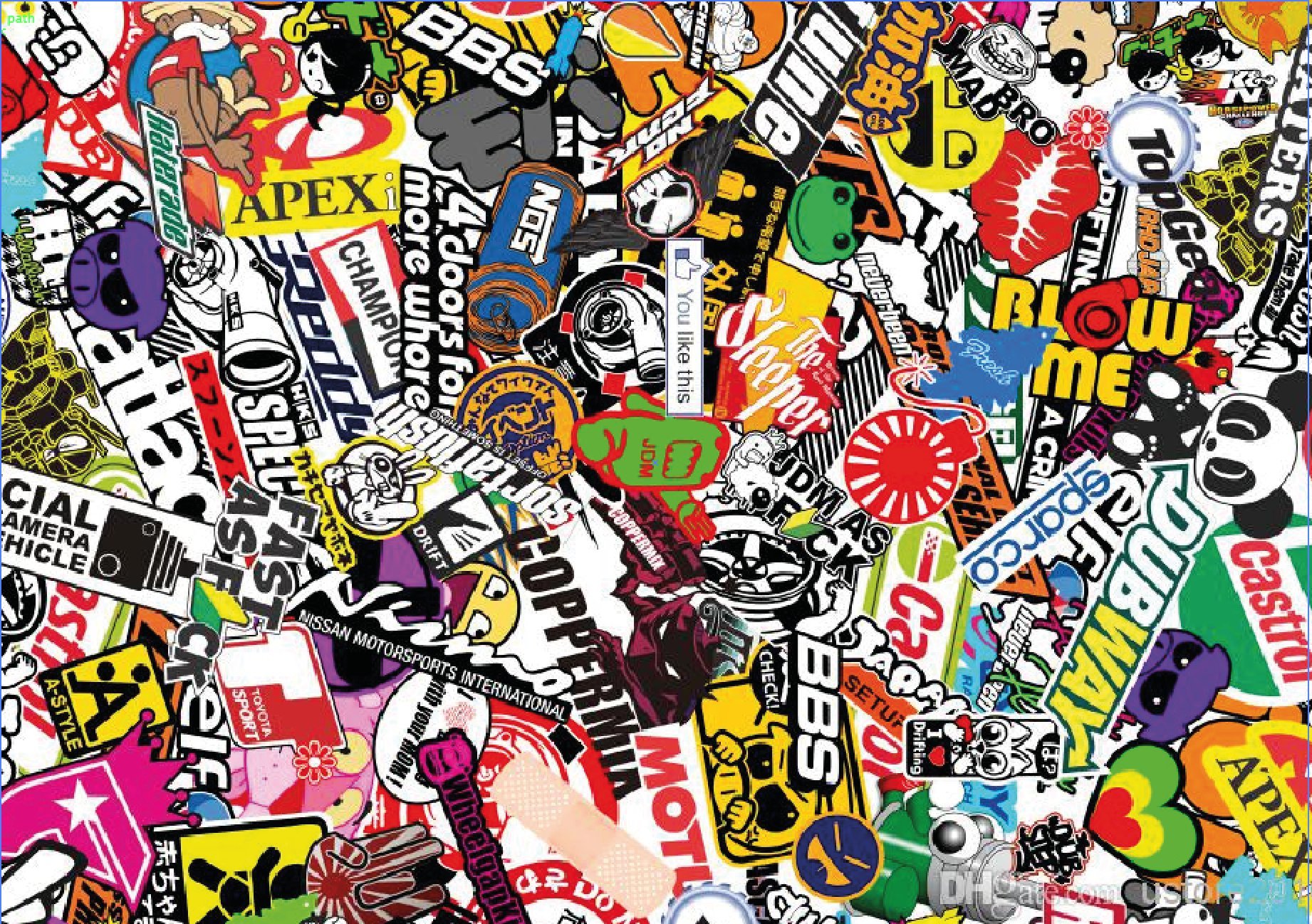 Hellaflush Sticker Bomb JDM Sticker Bomb Grafitti Tuner Hellaflush