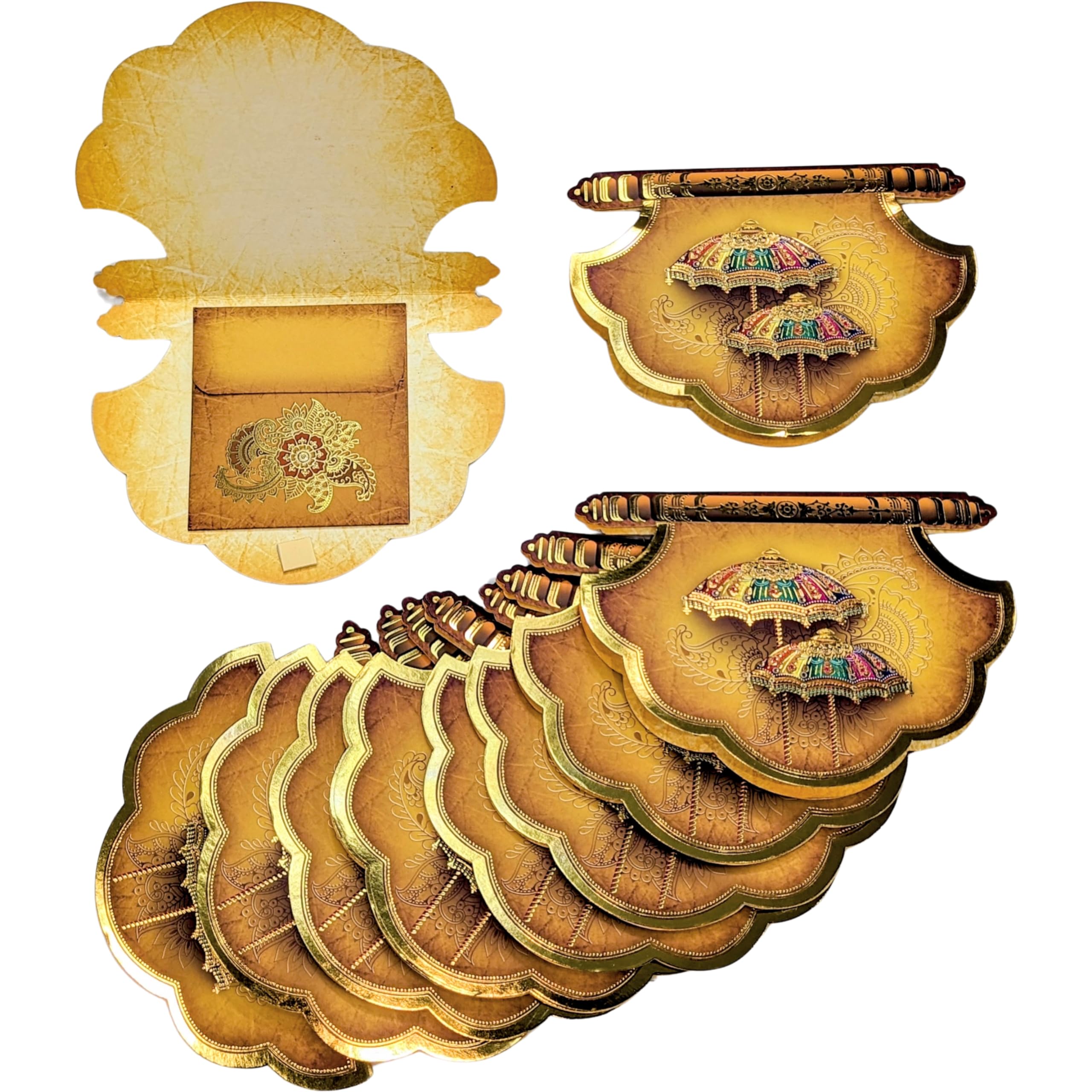 Amazon.com : Shagun Envelopes (Pack of 10) Pankha Fan Shaped 2-fold ...