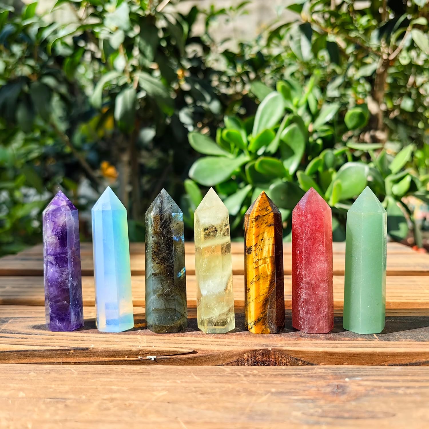 Amazon.com: 1.6"-2" Natural Crystal Tower Point Wand Obelisk 6 Faceted ...