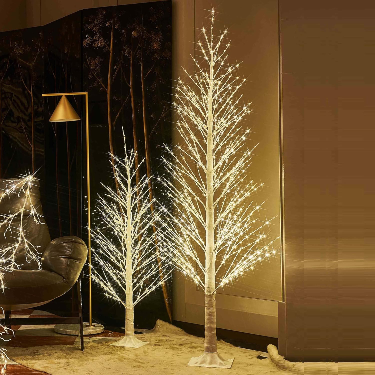 Amazon.com: Hairui Lighted White Alpine Tree with 450L 810L Warm White ...