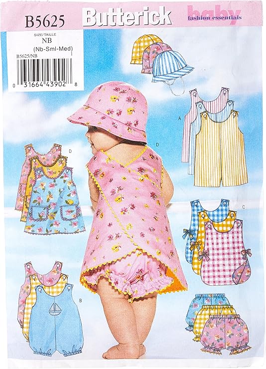 Amazon.com: BUTTERICK PATTERNS B5625 Infants' Romper, Jumper, Panties ...