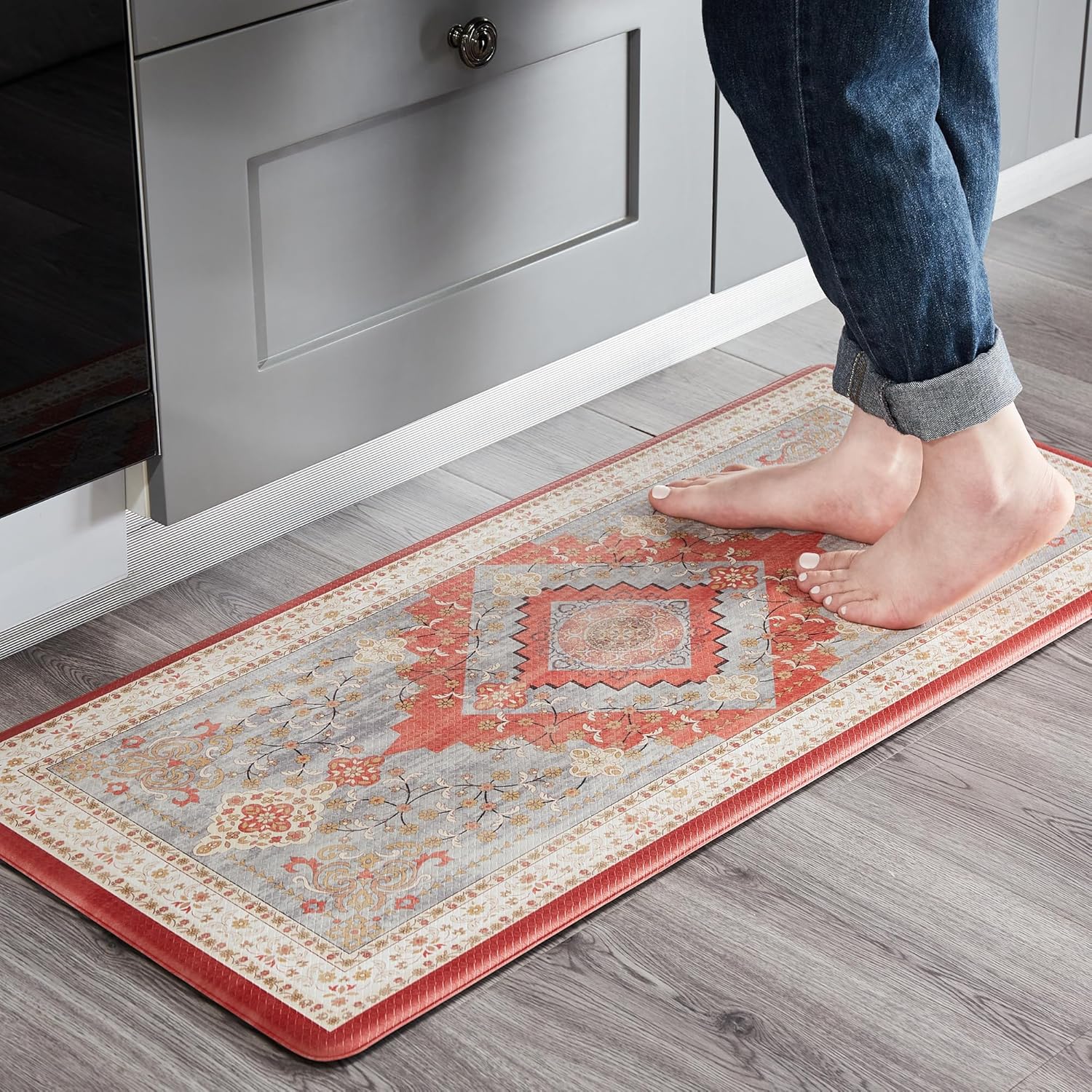 Amazon.com: KOKHUB Boho Kitchen Floor Mat, 1/2 Inch Thick Cushioned ...