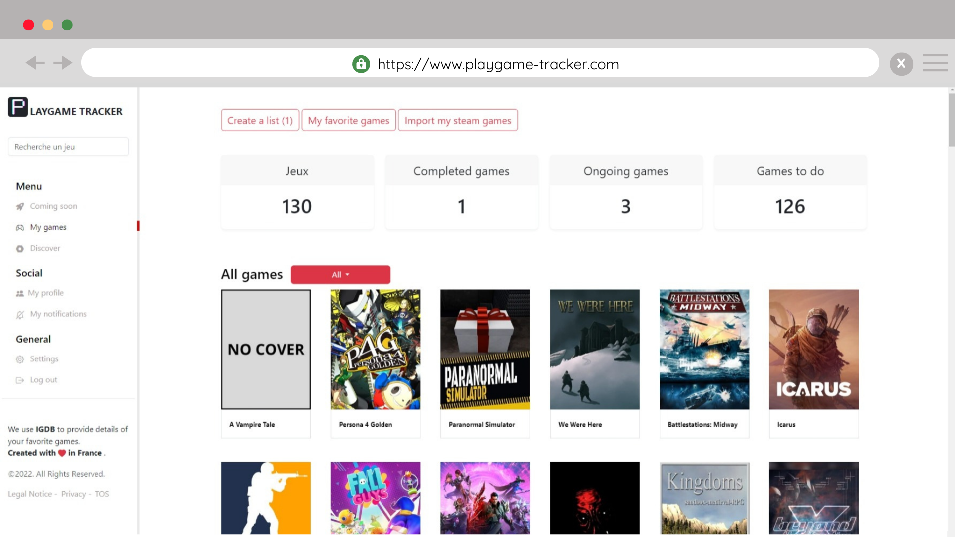 Playgame Tracker - App on Amazon Appstore