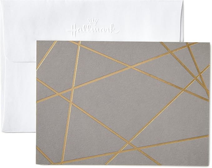 Hallmark Gold Foil Blank Cards with Envelopes, 10-Count