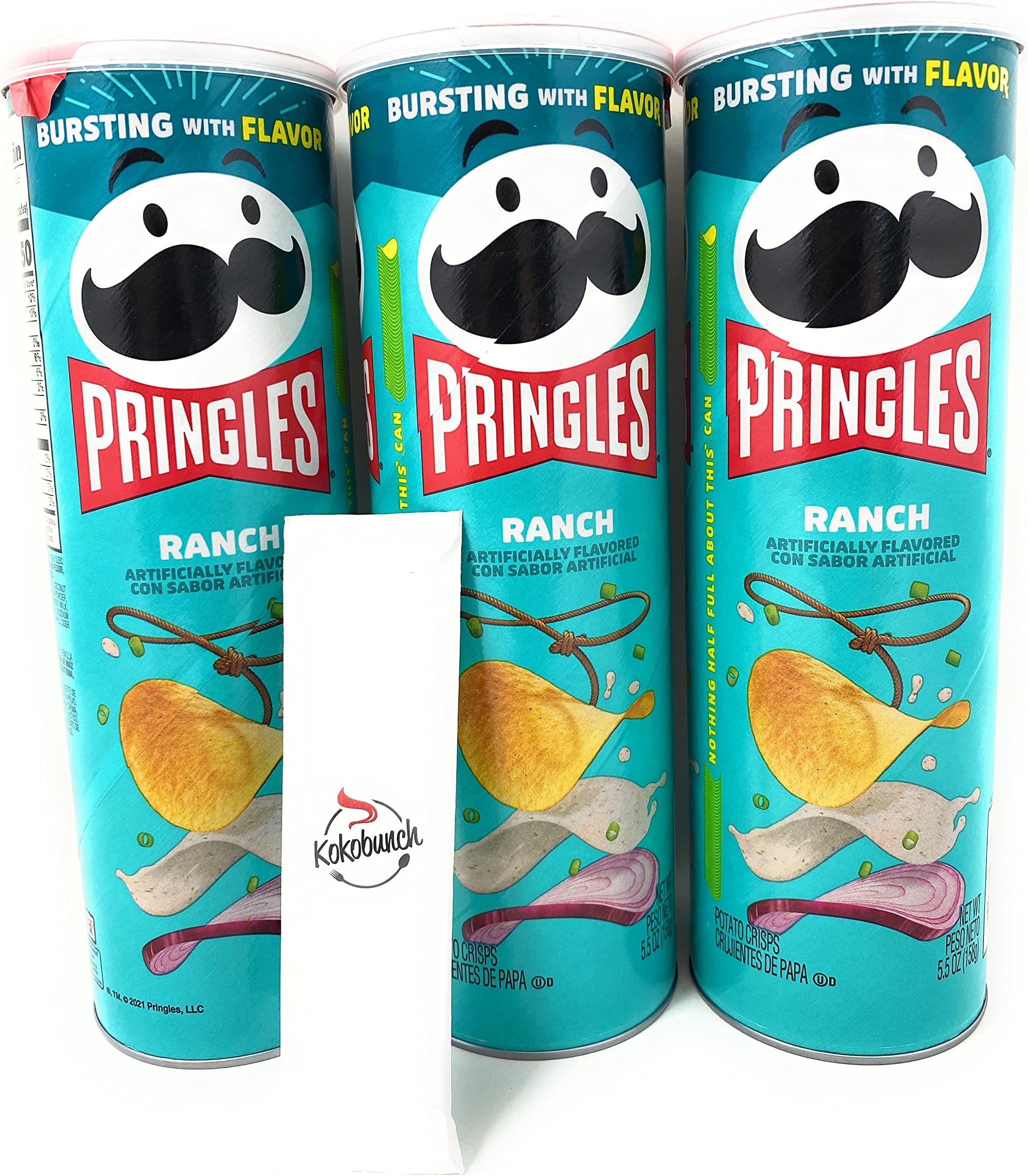 Amazon.com: Pringles Ranch Flavored Potato Chips Snack Bundled With ...
