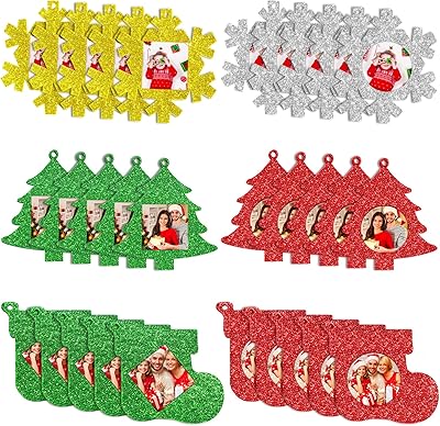 Amazon.com: FANCY LAND Christmas Picture Frame Craft Kit Foam Xmas ...