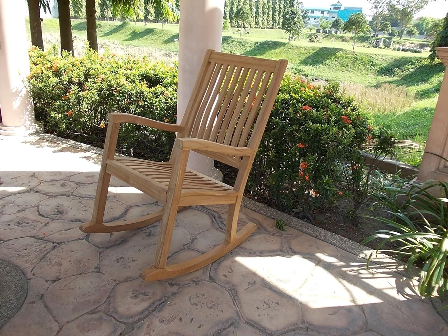 Amazon.com: WholesaleTeakFurniture Grade-A Teak Wood Kingston Rocker ...