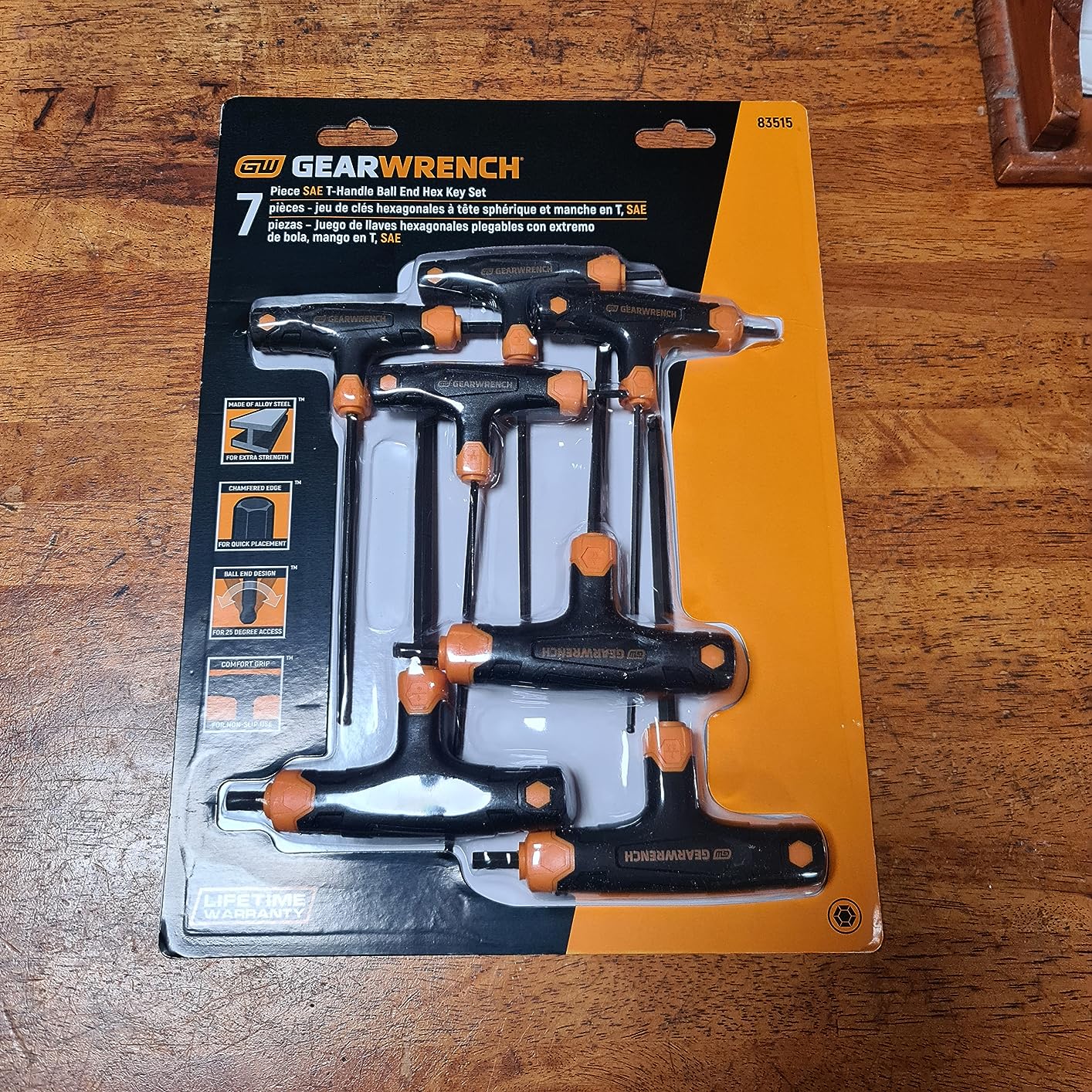 GEARWRENCH 7 Piece Metric T-Handle Ball End Hex Key Set - 83516 ...