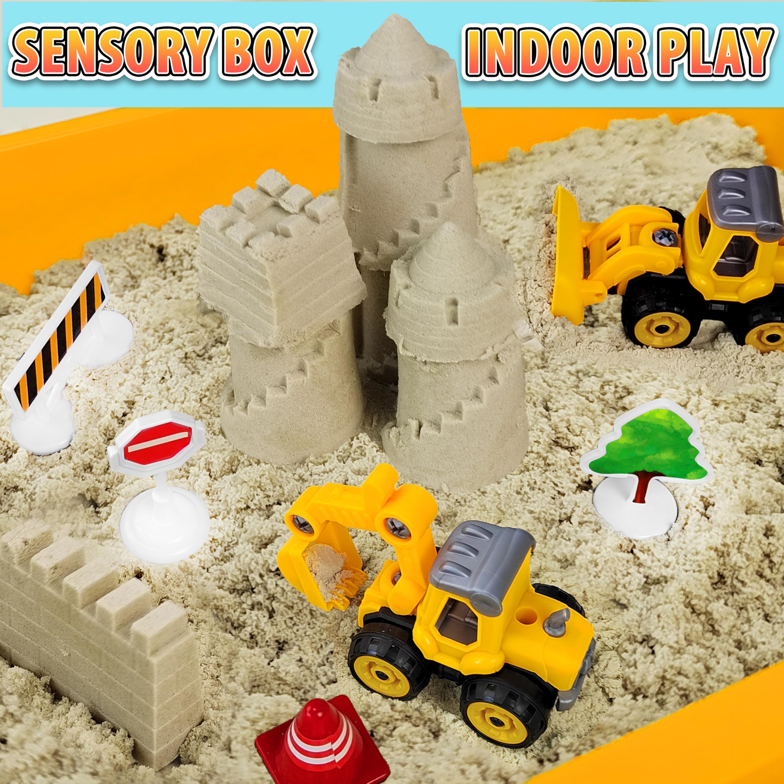 Snapklik.com : Carolart Construction Sensory Bin, Tractor Sand Playset ...