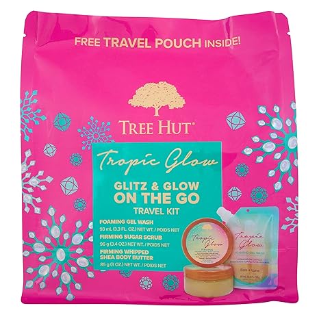 Amazon.com : Tree Hut Glitz & Glow On the Go Travel Kit, Tropic Glow ...