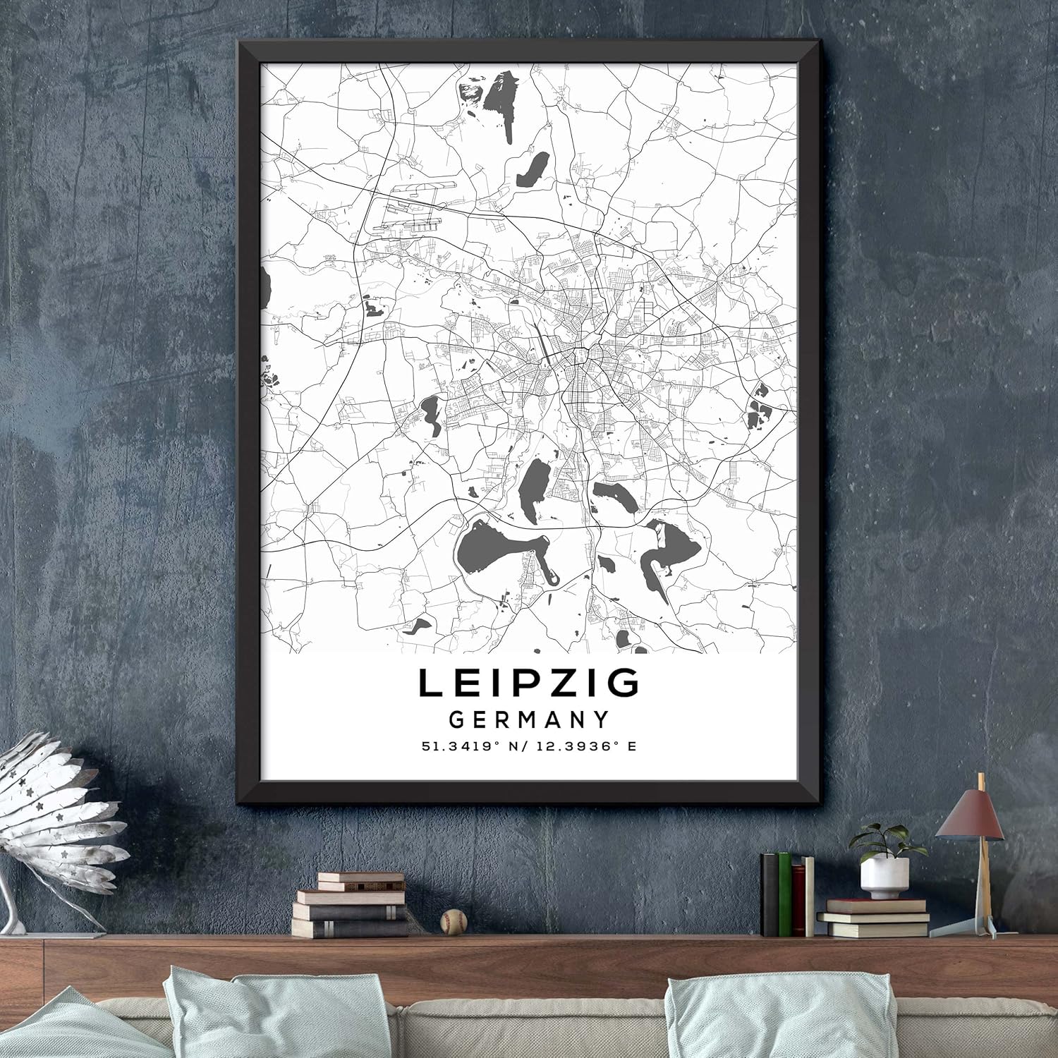 Map of Leipzig, Germany, Light 2 (24×36) – Yaxa Colombia