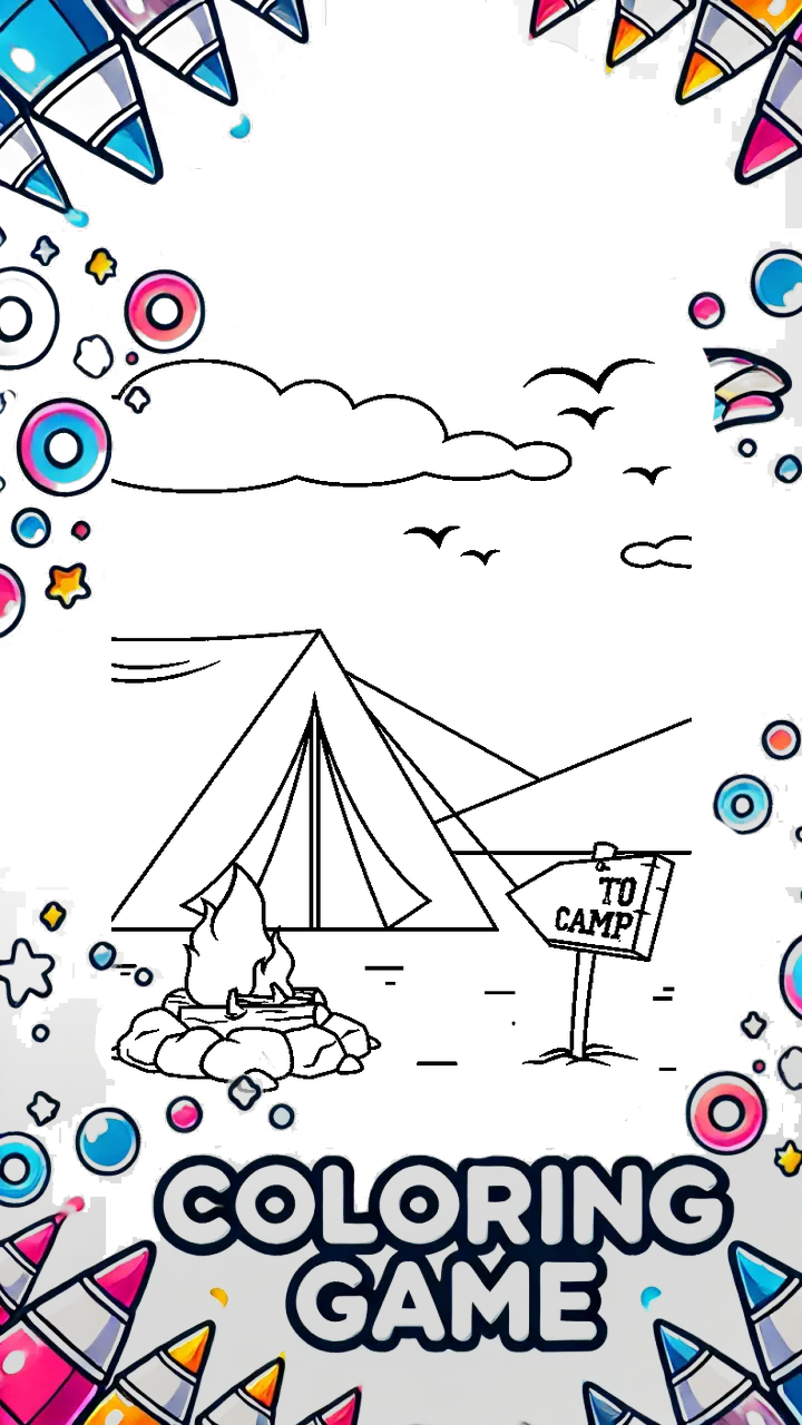 Camping Coloring Pages & Painting App, Creative Coloring - App on the ...