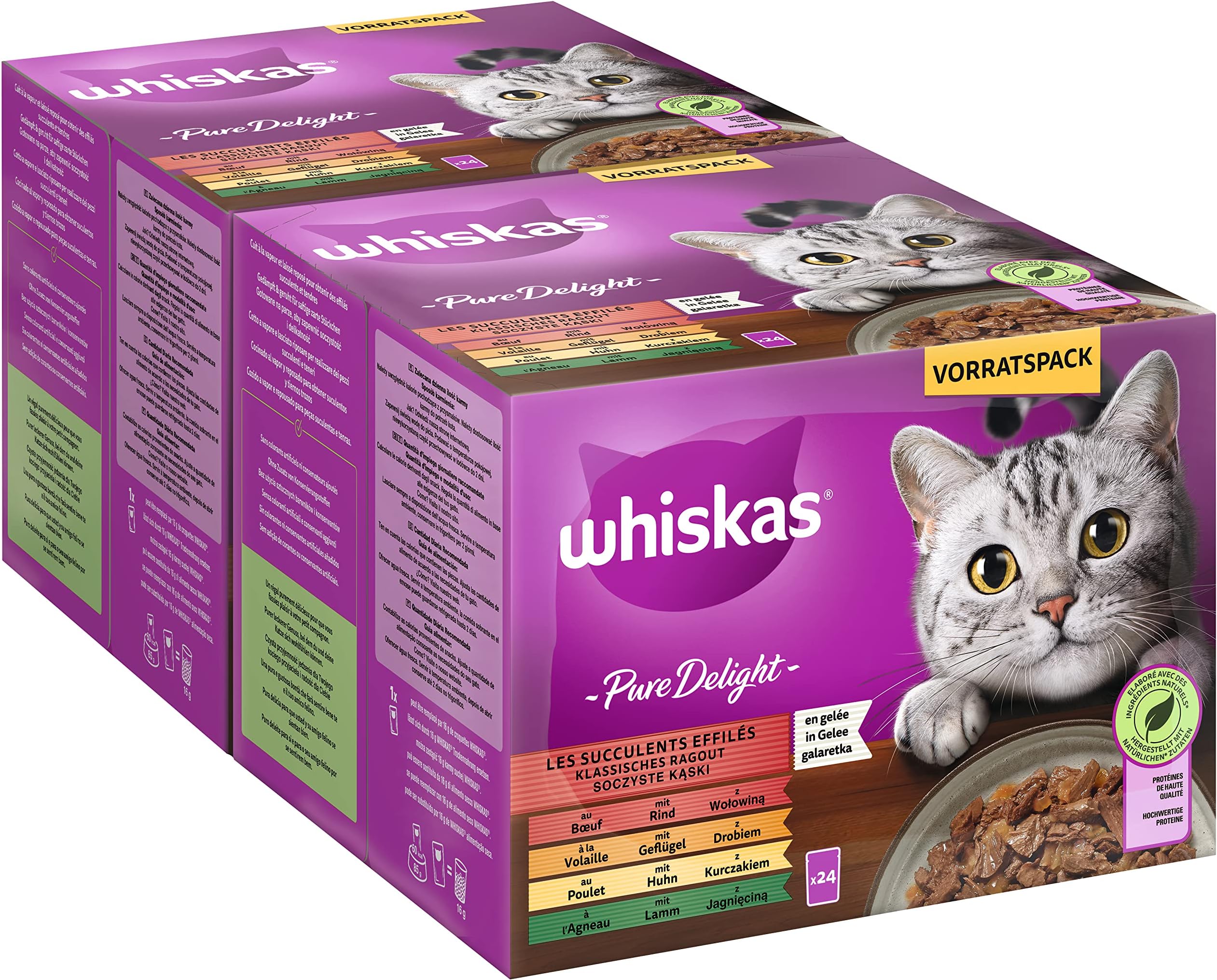 Whiskas 1 + Katzenfutter – Klassische Auswahl in Sauce – Hochwertiges ...