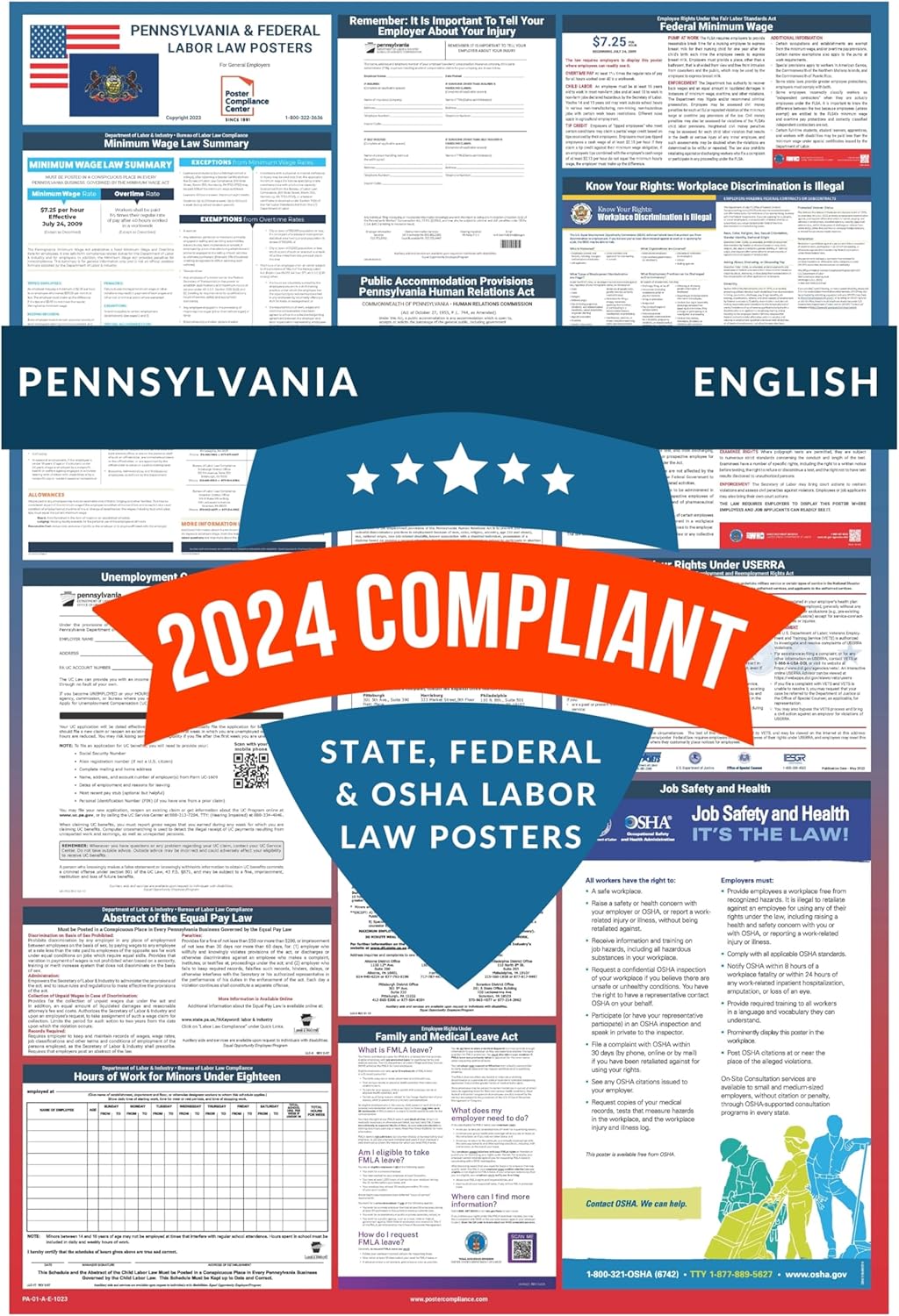 Amazon.com: Poster Compliance Center 2024 Pennsylvania State & Federal ...