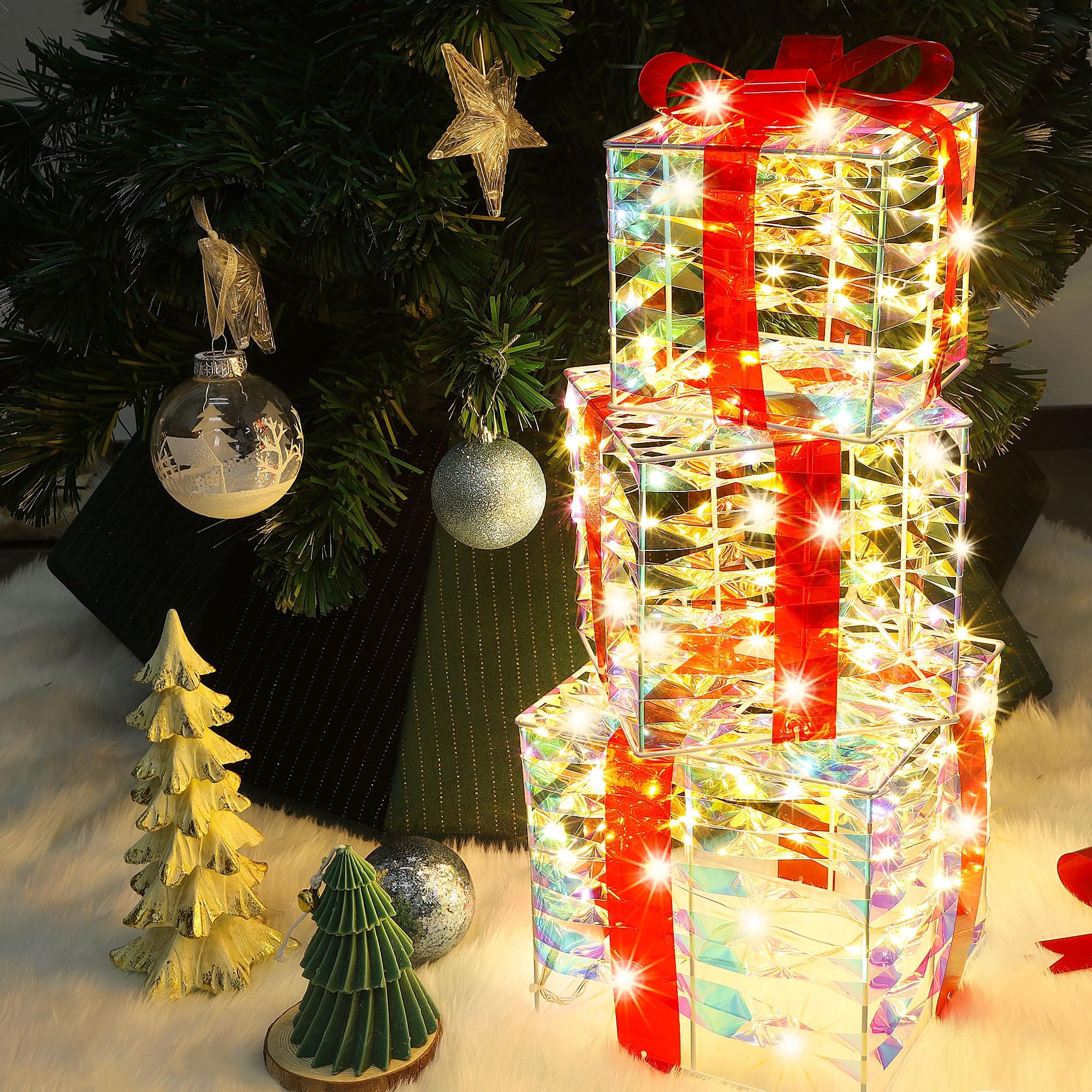Amazon.com: Lulu Home Set of 3 Christmas Decorations, 140 LEDs Light Up ...