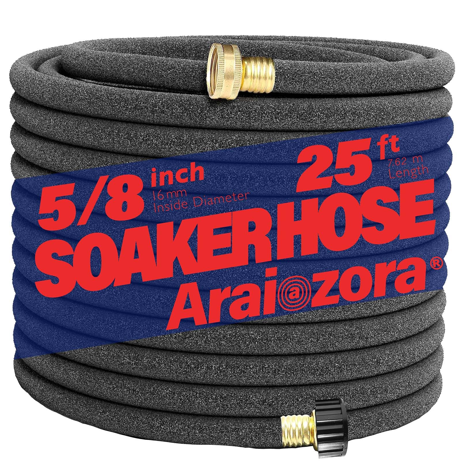 Amazon.com: Araiozora Soaker Hose 25FT, 5/8“ Heavy Duty Ruber Round ...