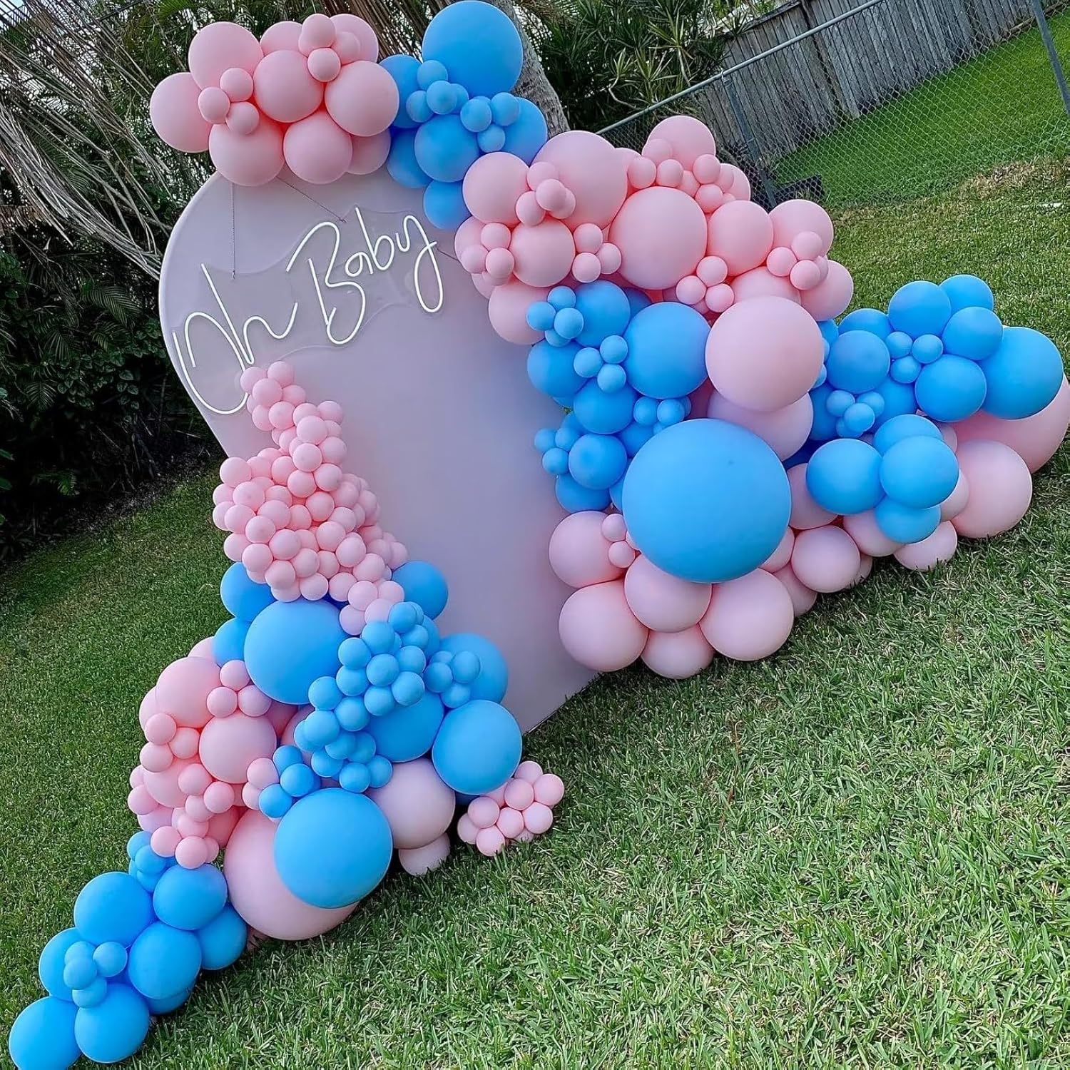 Kit de arco de globos rosa y azul, 100 piezas de guirnalda de globos ...