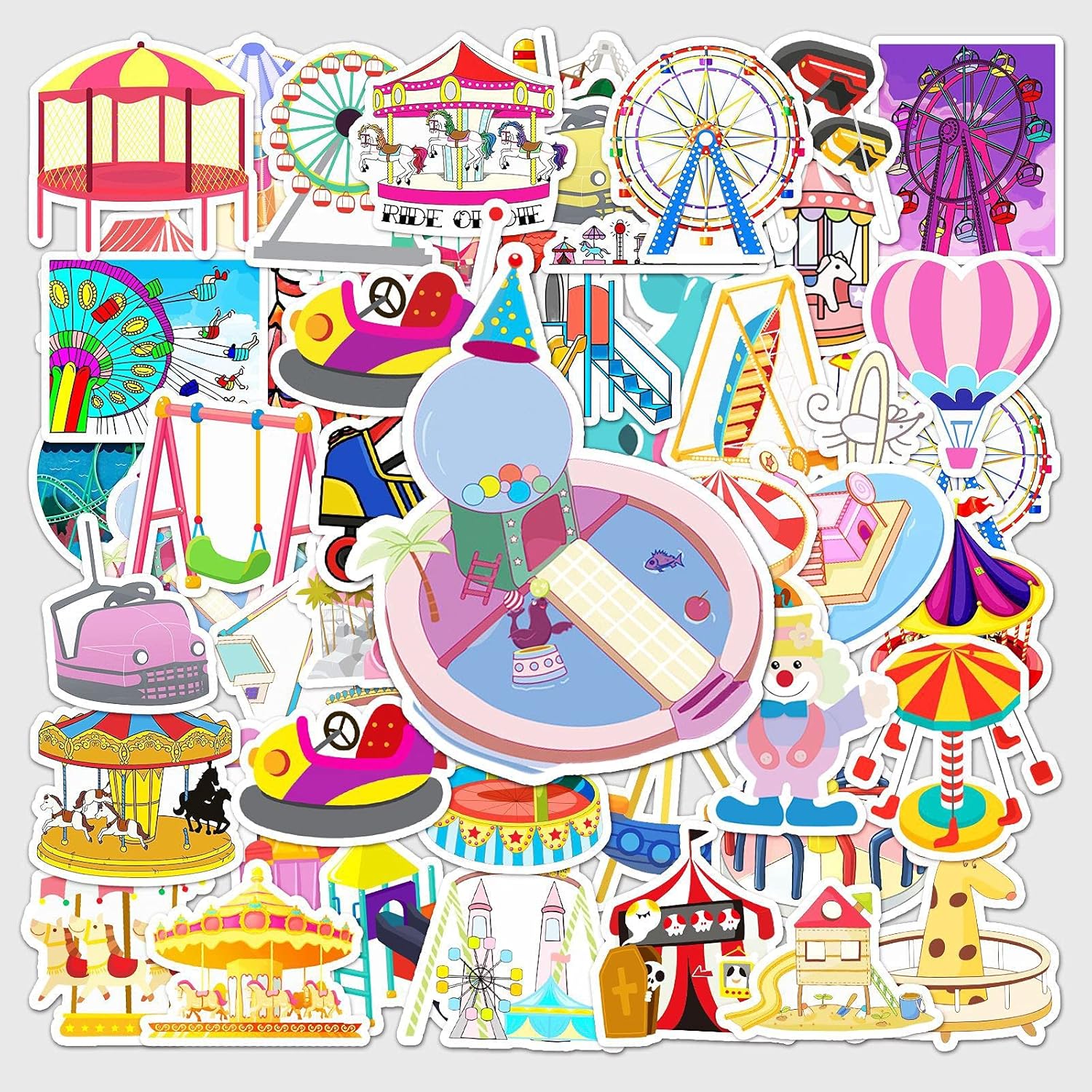 Amazon.com: Playground Stickers - Amusement Park Stickers Cute Stickers ...