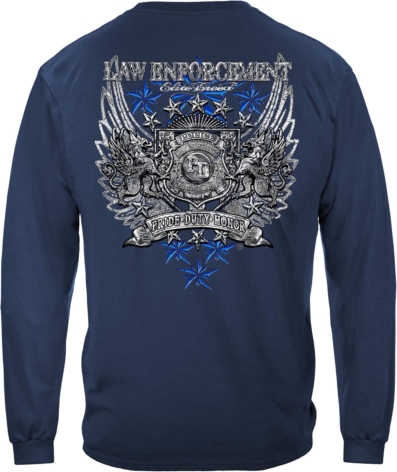Amazon.com: Erazor Bits Law Enforcement T Shirt - Thin Blue Line ...