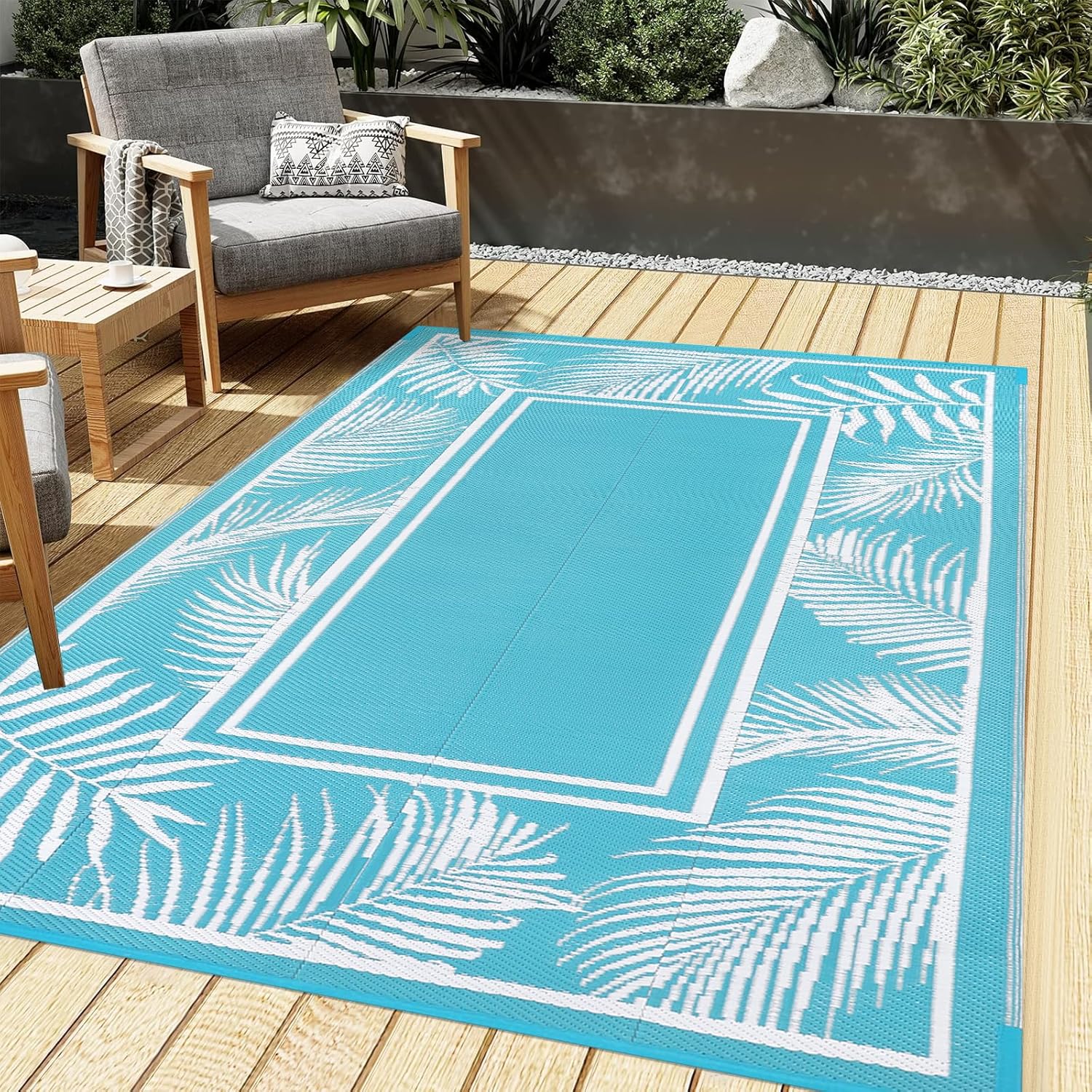 Amazon.com: Bsmathom Outdoor Rug 5'x8' Waterproof for Patios Clearance ...