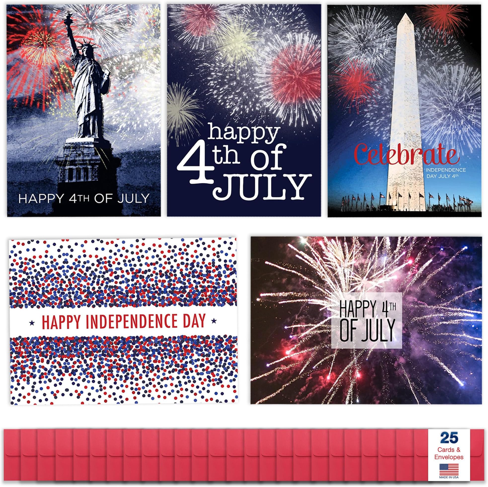 Amazon.com : Independence Day Cards for Family & Business (Variety Pack ...