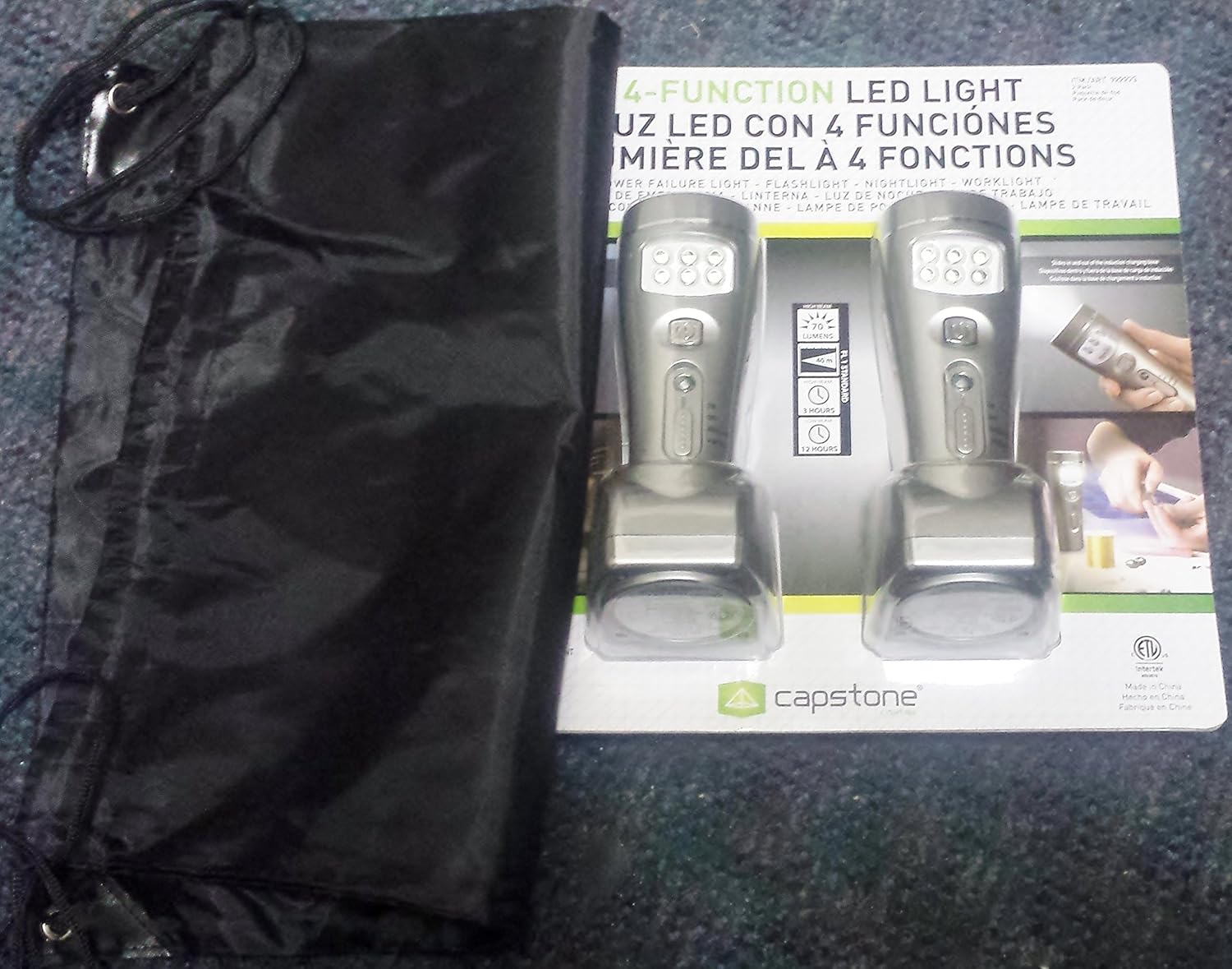 Eco-Lite 4 Function LED Lights 2 Pack 70 Lumens (2 pack + Pouch ...