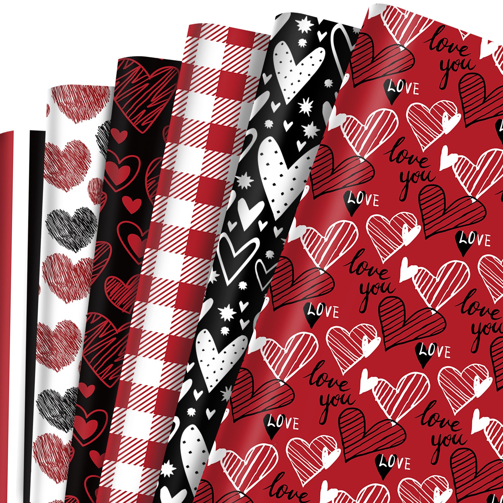 Amazon.com: Anor WishLife Valentines Wrapping Paper,Heart Wrapping ...