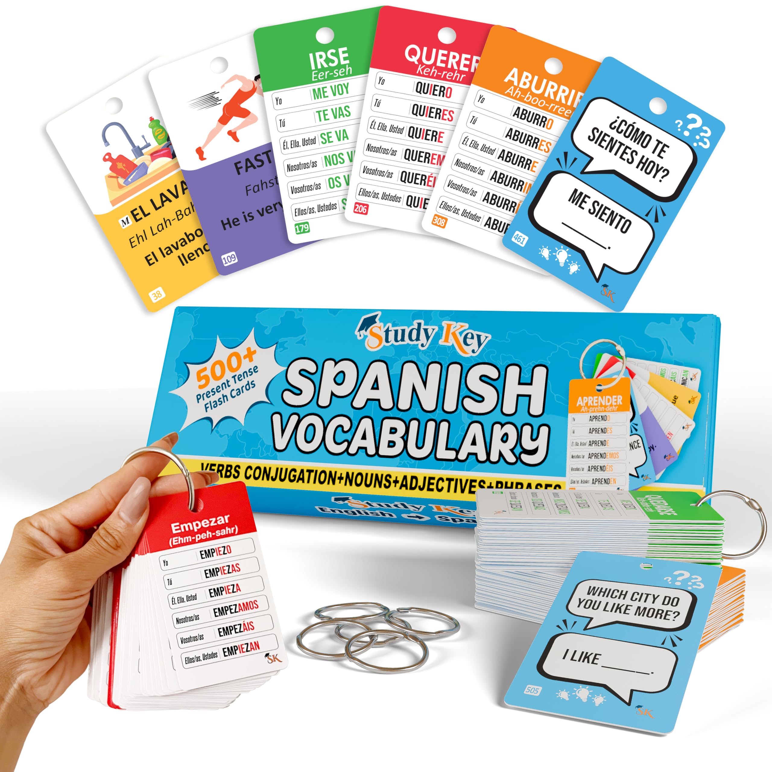Snapklik.com : 500+ Spanish Vocabulary Flash Cards For Adults & Kids ...