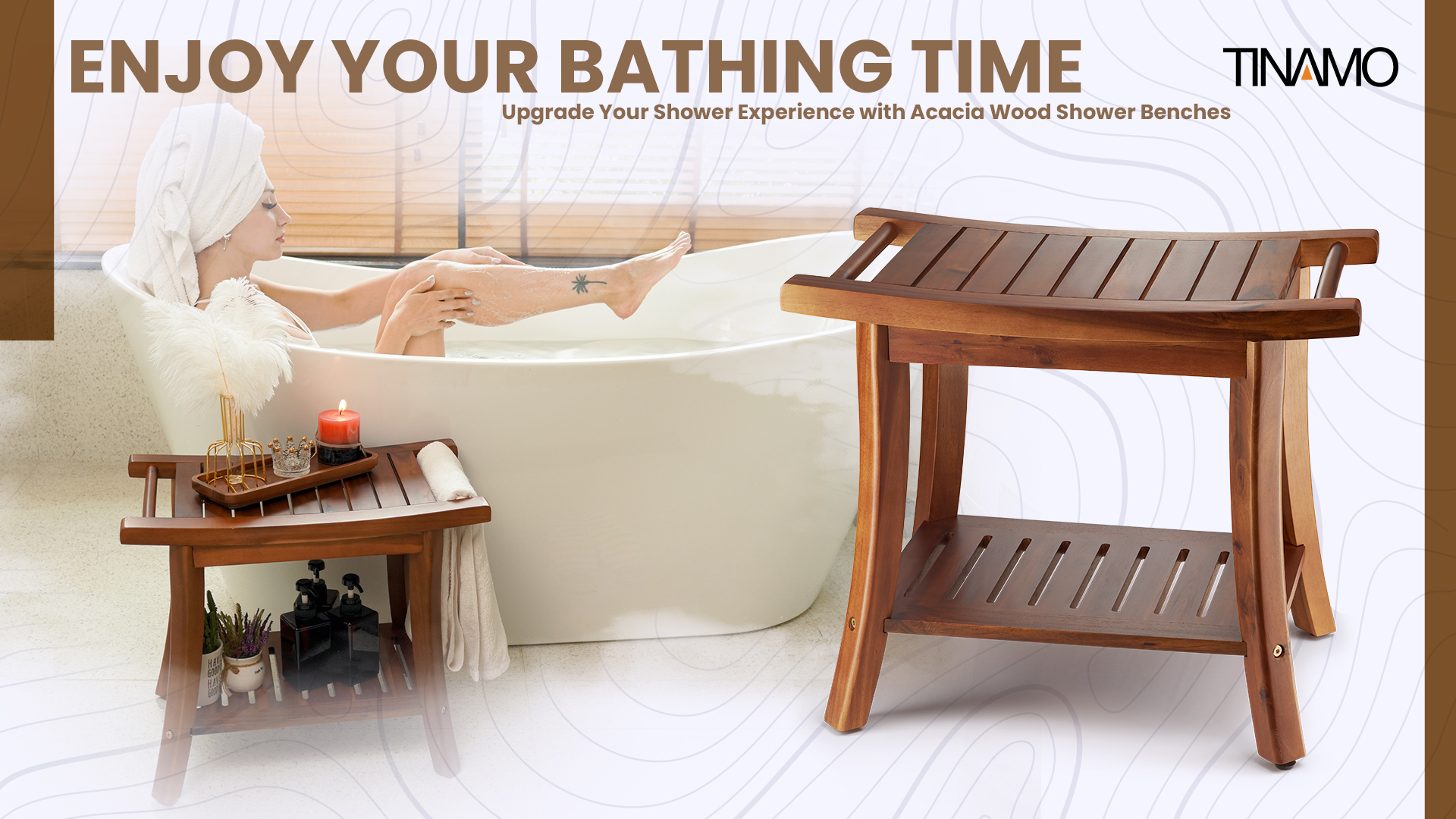 Watch Acacia Shower Benches for Inside Shower 22" x 13" x 18.6" on ...