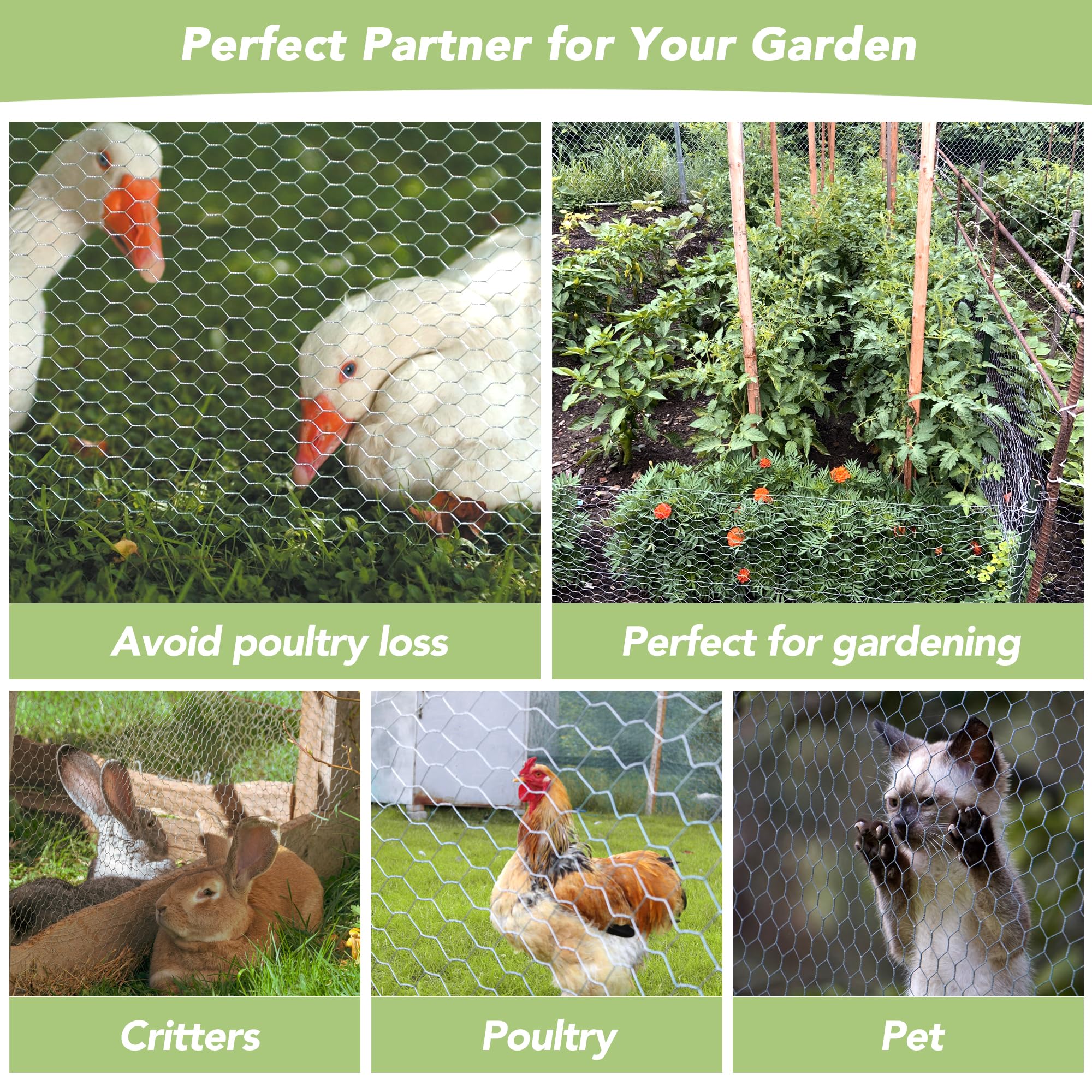 Snapklik.com : Chicken Wire, 17Inx40FT Chicken Wire Fencing For Garden ...