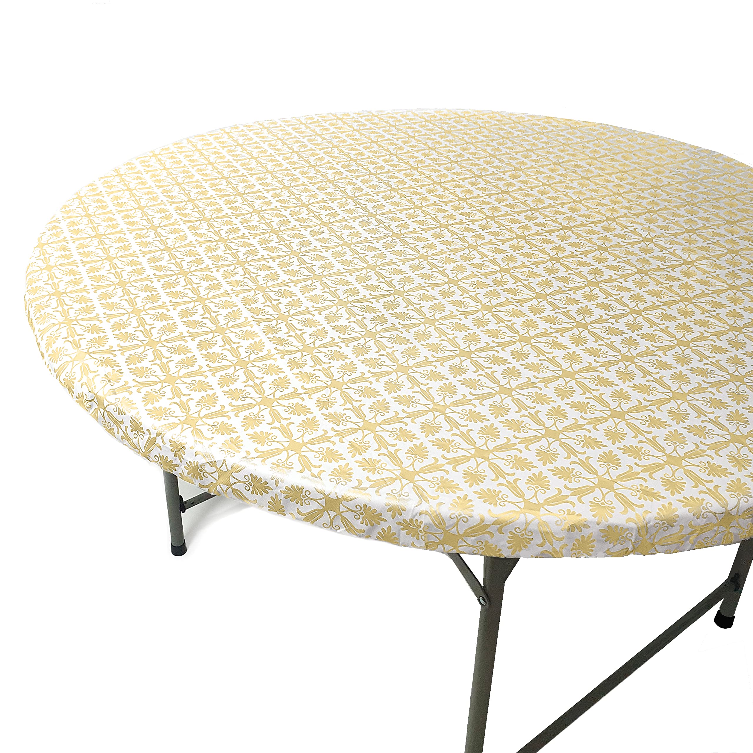 Amazon.com: TopTableCloth Yellow Gold Patterned Fits Tables up to 55 ...