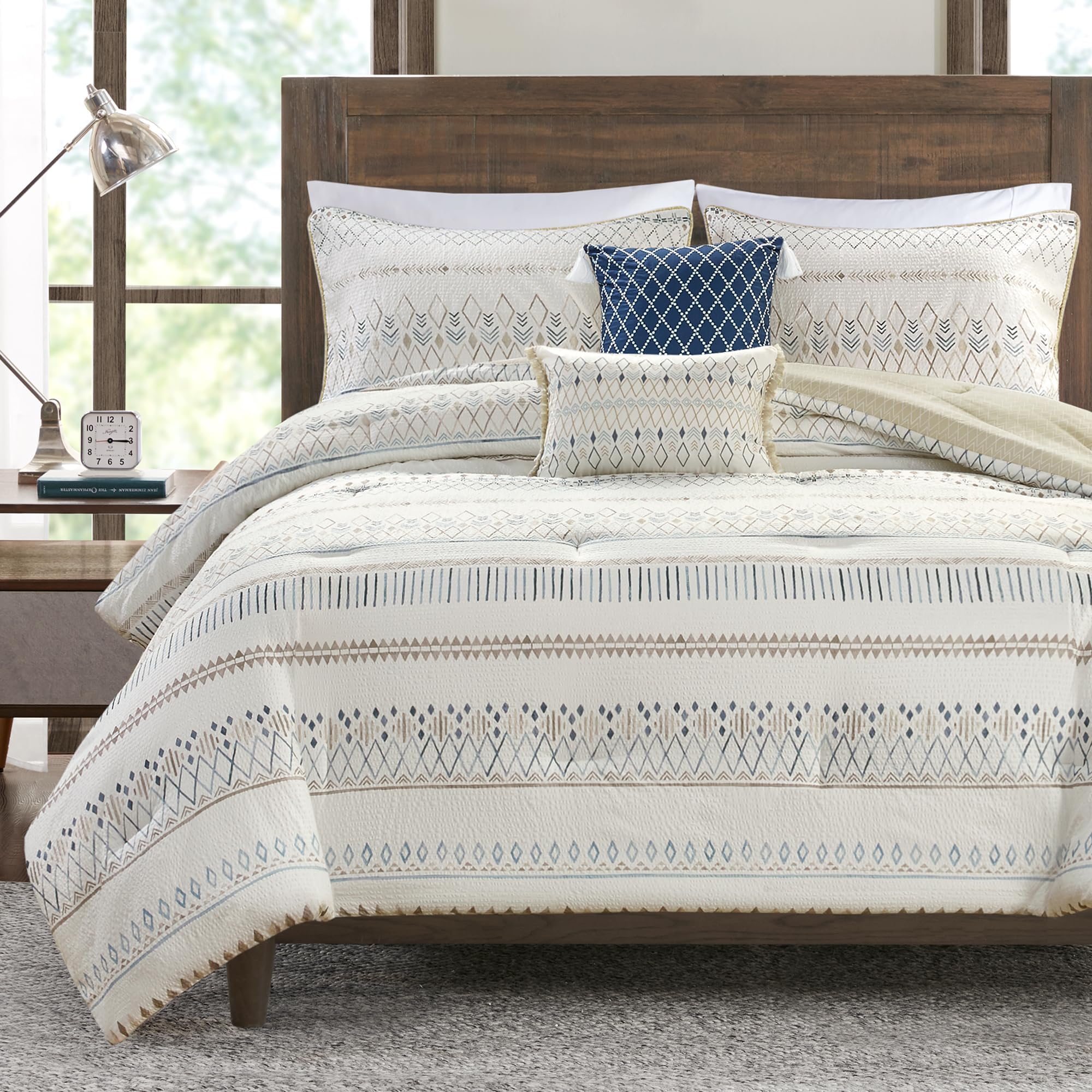 Amazon.com: Madison Park Boho Comforter Set King Size,Seersucker ...