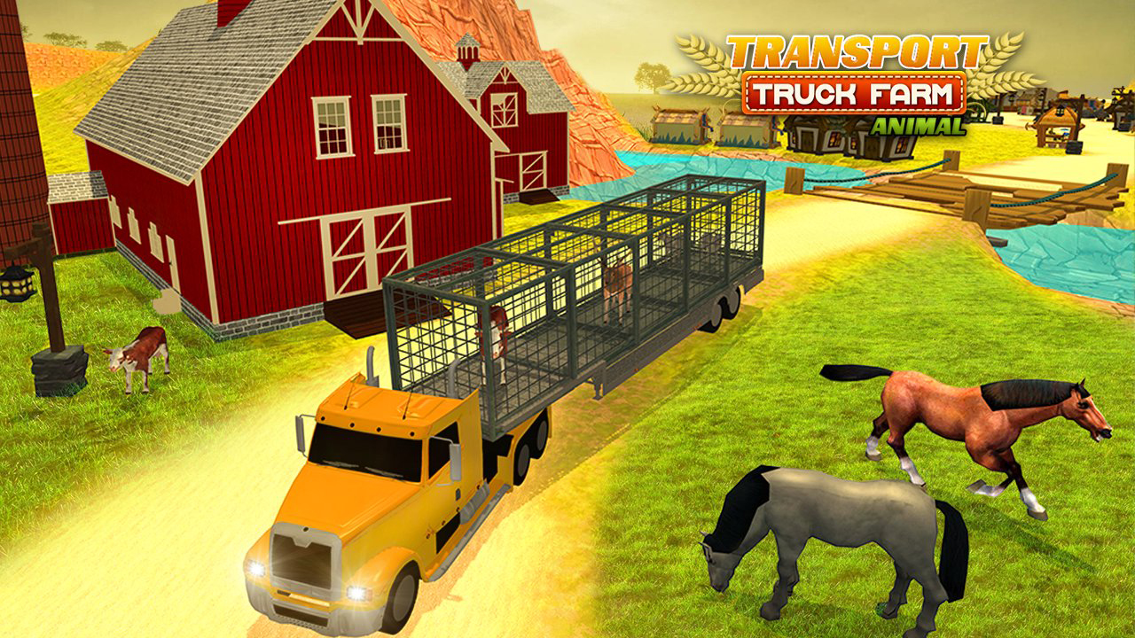 Transport Truck Farm Animal Simulator 3D: Animal Transporter Cargo ...