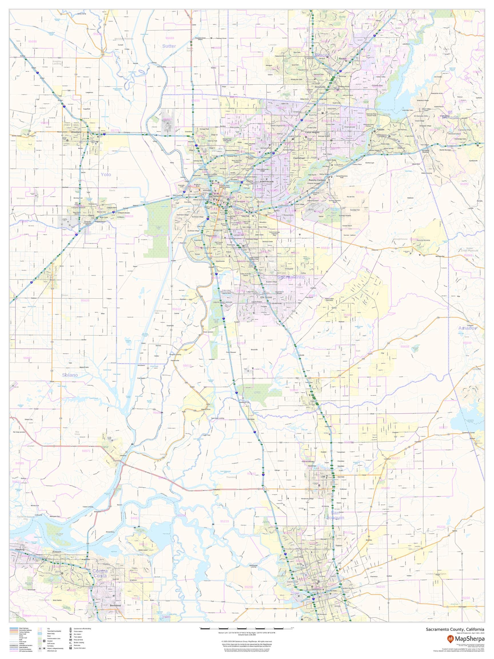 Sacramento County Zip Code Map Amazon.com : Riverside County,