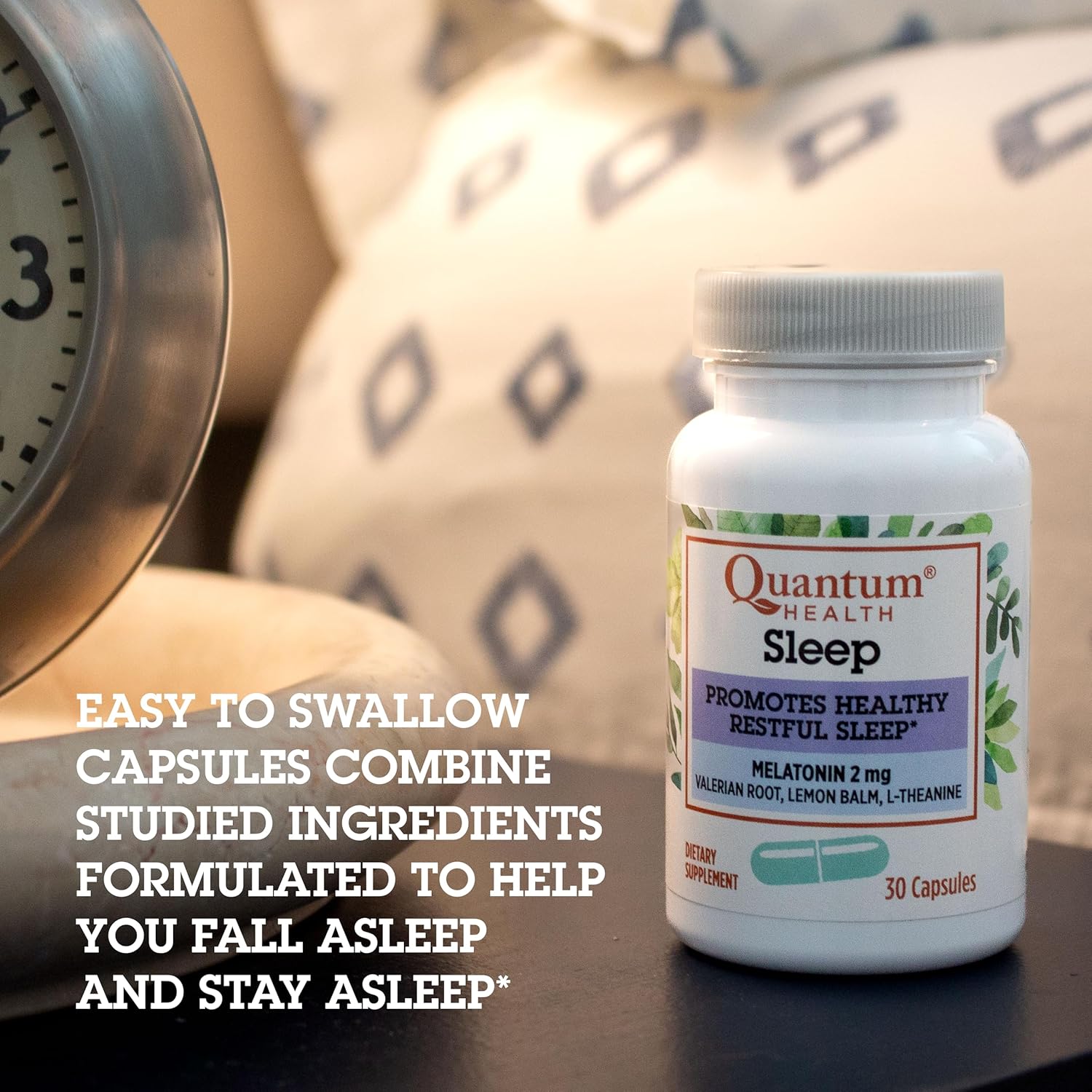 Quantum Health Sleep Melatonina 2 mg Mezcla de apoyo saludable para ...