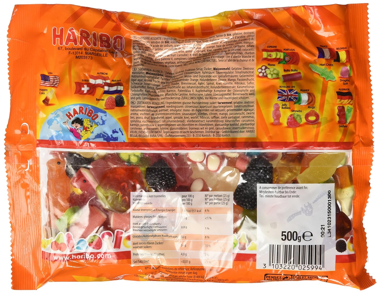 Haribo mezcla mundo de Francia de 500 gramos – Yaxa Colombia