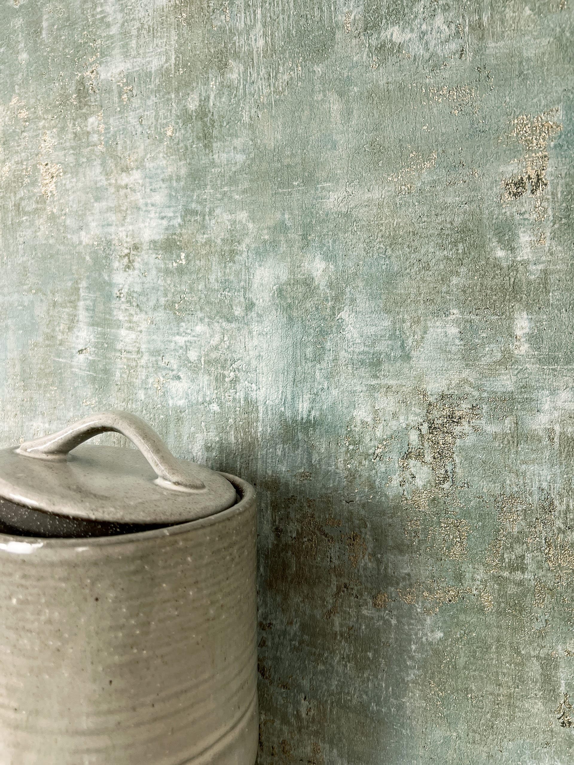 Groene Zaktrompet NEWROOM Tapete Grün Vliestapete Leicht Glänzend