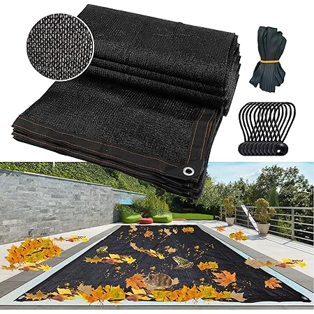Amazon.com : 16.4ft x 32.8ft Black Leaf Nets for In-Ground Swimming ...