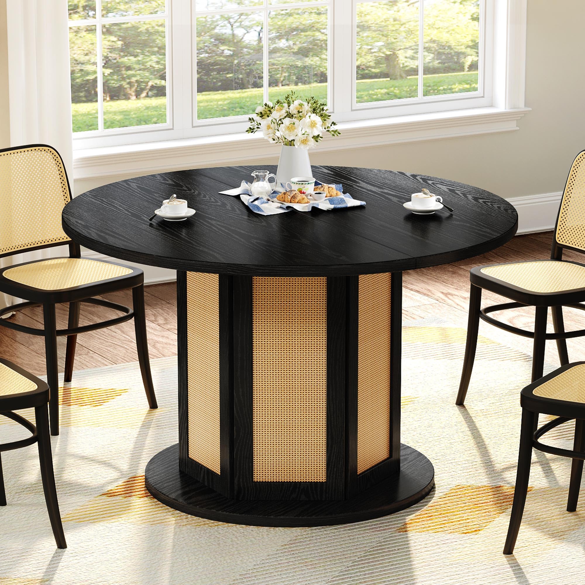 Amazon.com - YITAHOME Round Dining Table for 4-6 People 47 Inch Circle ...