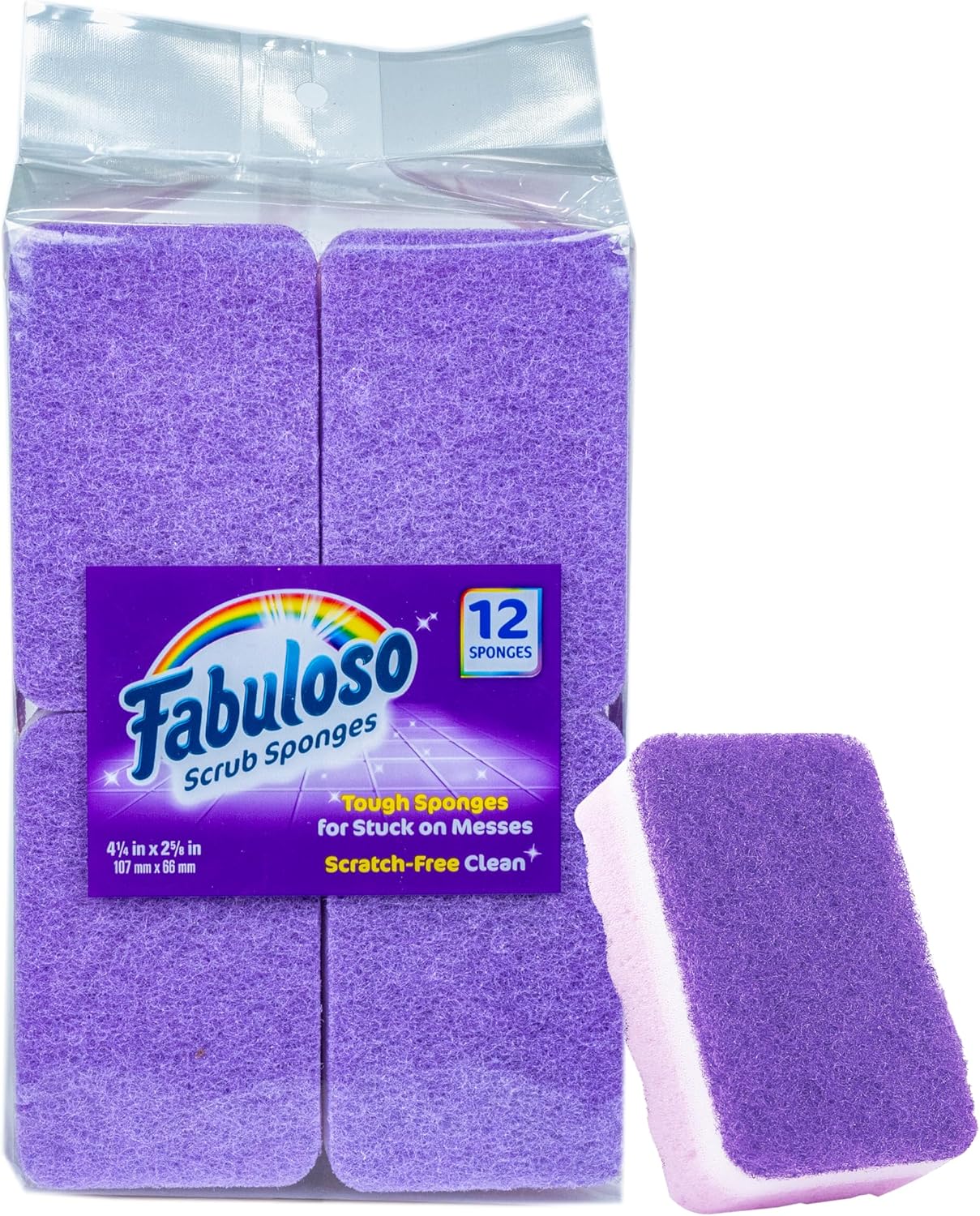 Amazon.com: Fabuloso Sponges Purple 12 CT | Purple Scratch-Free Sponges ...