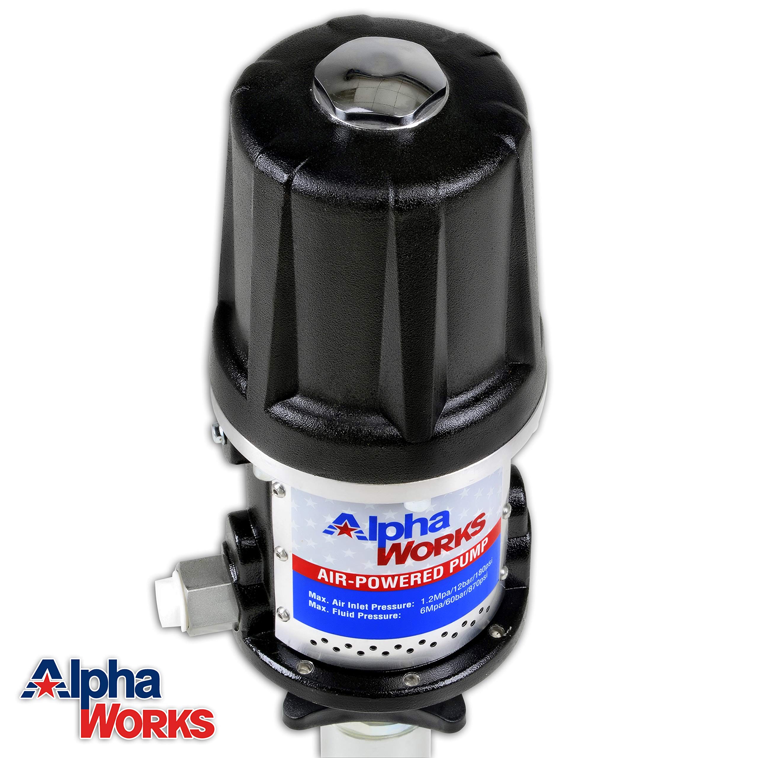 AlphaWorks Oil Transfer Pump Drum 10.6GPM/40LPM 5:1 High Pressure or 7.4GPM/28LPM Double Action ...