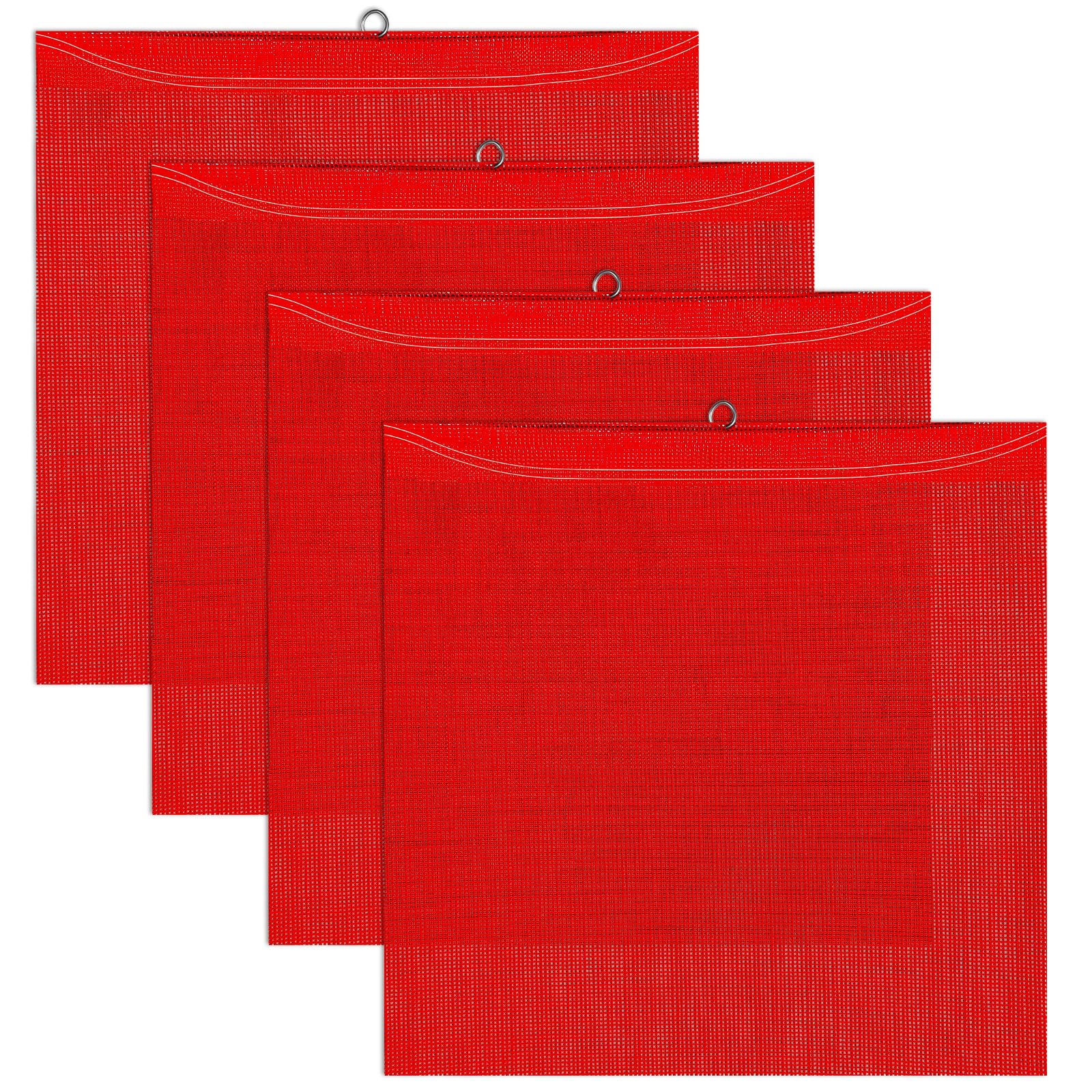 Snapklik.com : 4 Pieces 18 X 18 Inch Safety Flags For Trucks Red Mesh ...